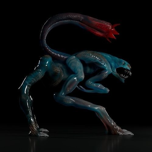 3D model Alien creature with long arms and legs VR / AR / low-poly ...