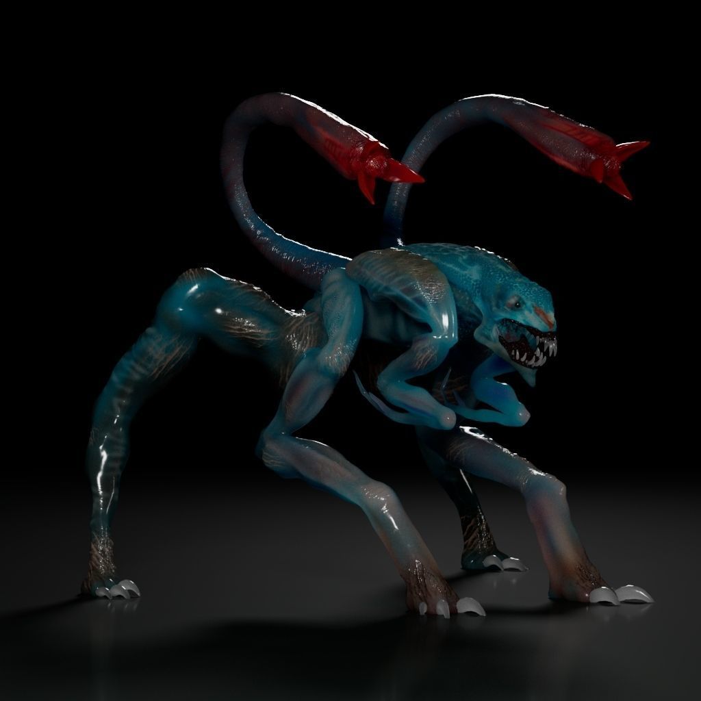 3D model Alien creature with long arms and legs VR / AR / low-poly ...