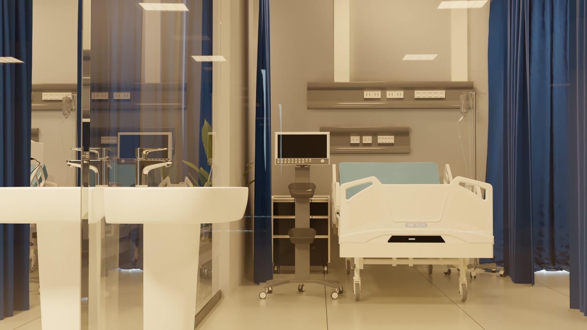 hospital ICU room 3d model 3D model | CGTrader