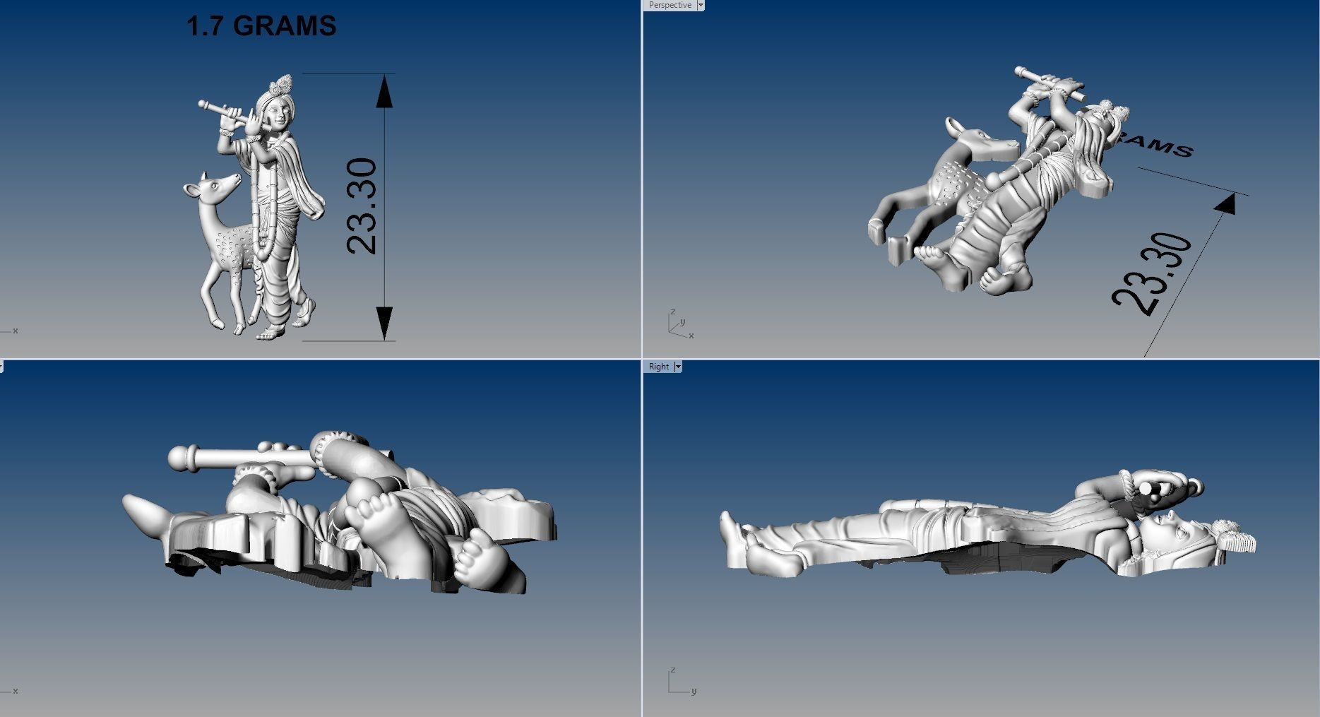 KRISHNA WITH DEER 3D model 3D printable | CGTrader