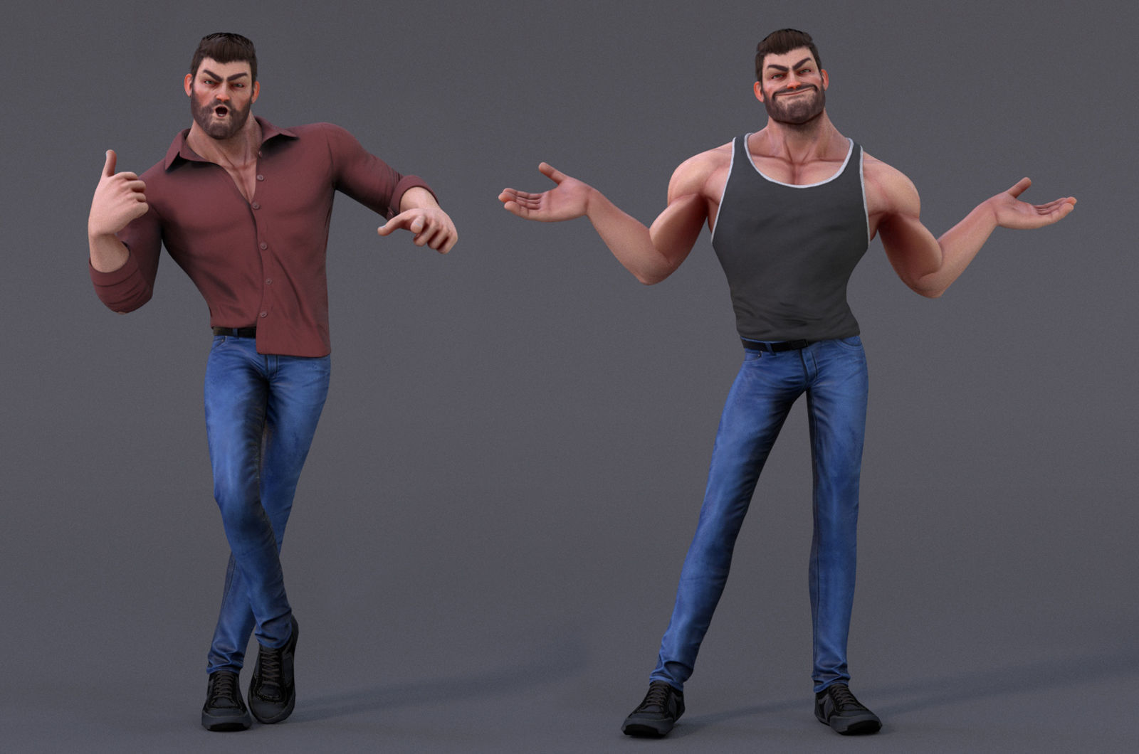3D model James Cartoon Man Rig VR / AR / low-poly | CGTrader