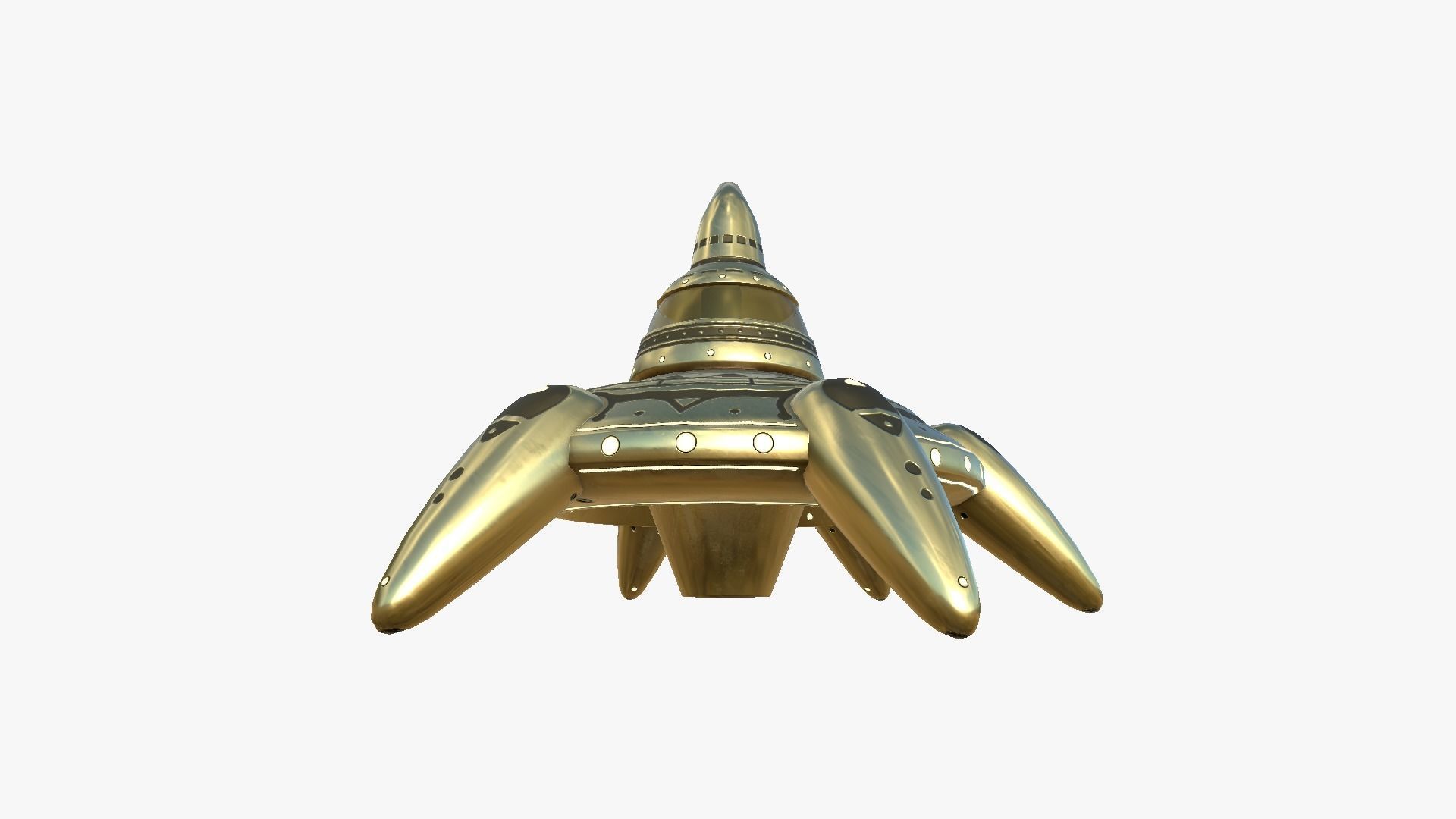 3D model Alien Spaceship UFO G07 Gold - Sci Fi Spacecraft Design VR ...