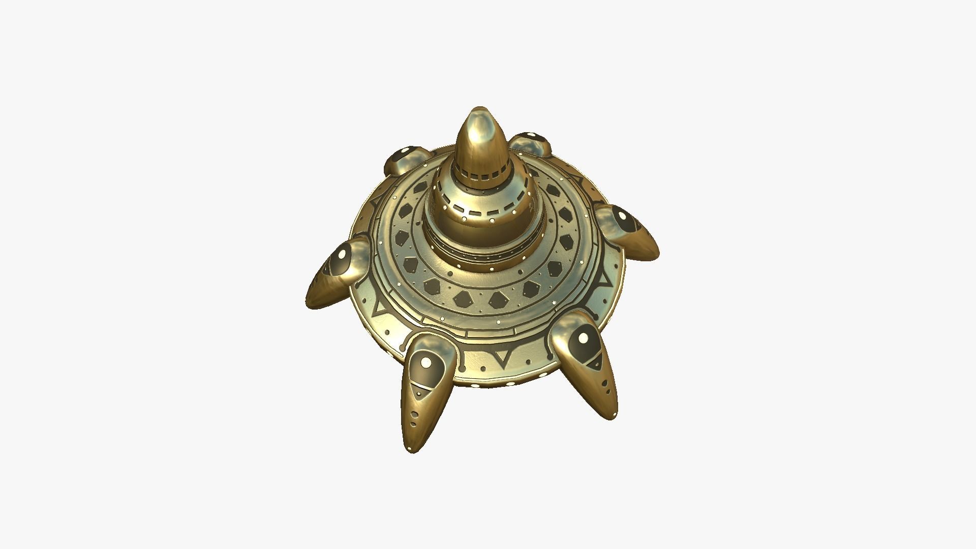 3D model Alien Spaceship UFO G07 Gold - Sci Fi Spacecraft Design VR ...