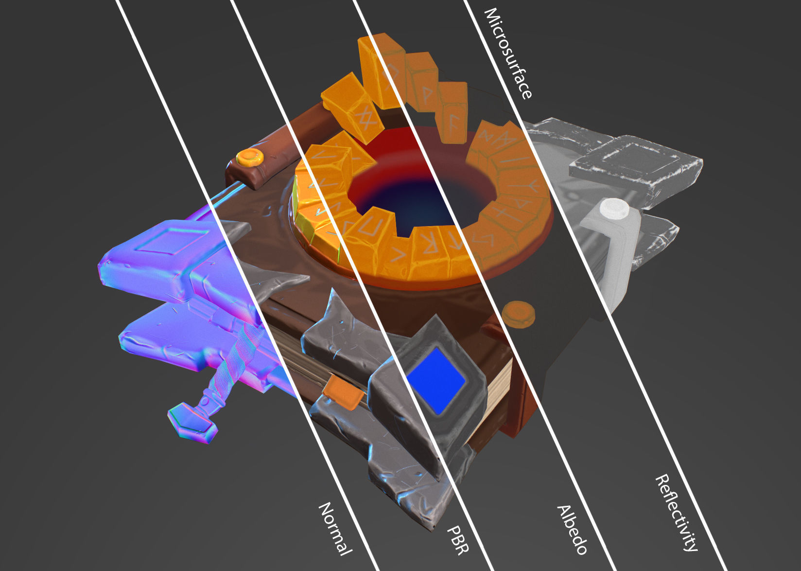 3D model Magic Book Low Poly 3D model PBR and Hand paint VR / AR / low ...