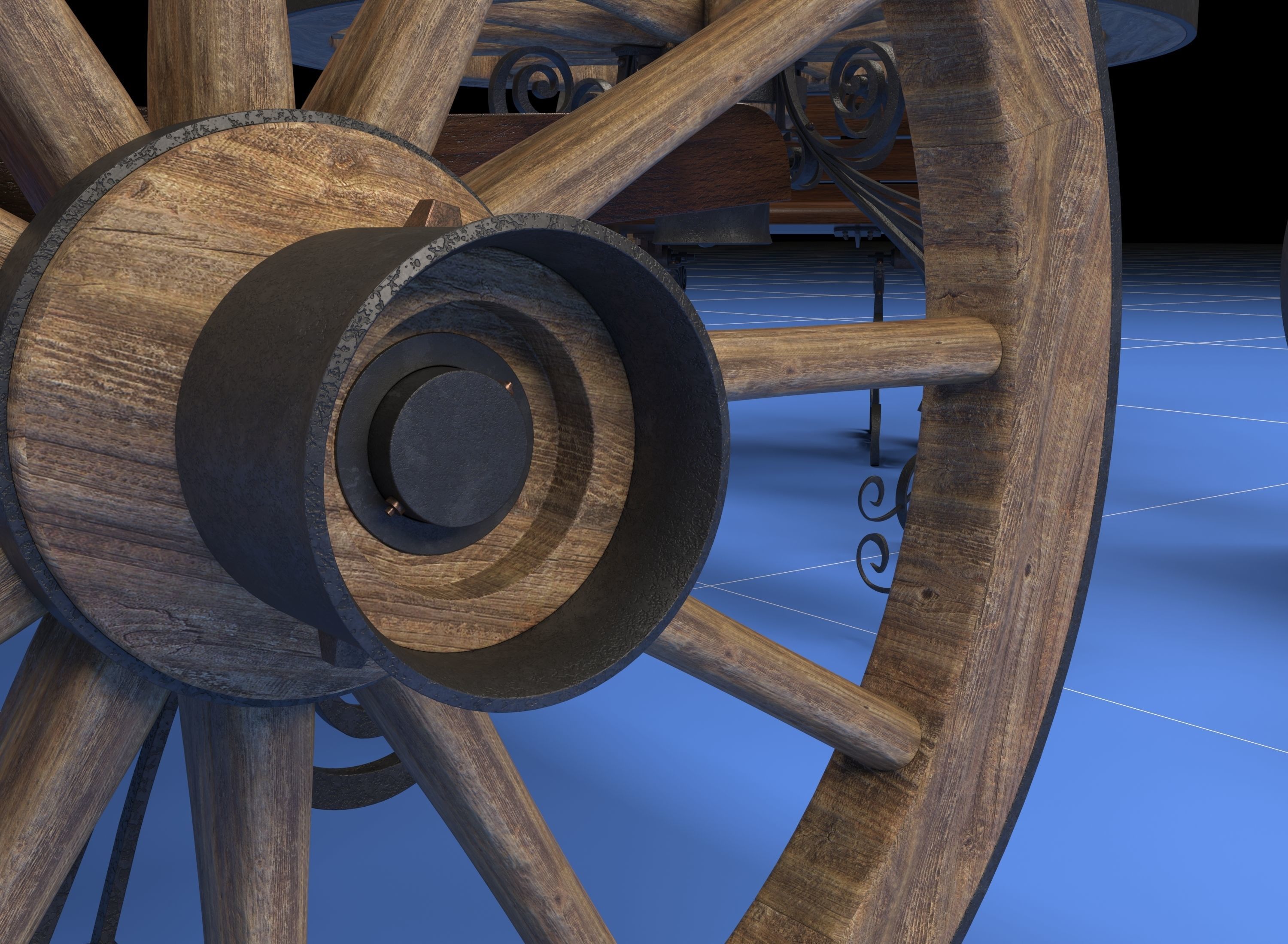 Cartwheel table and seating group 3D model | CGTrader