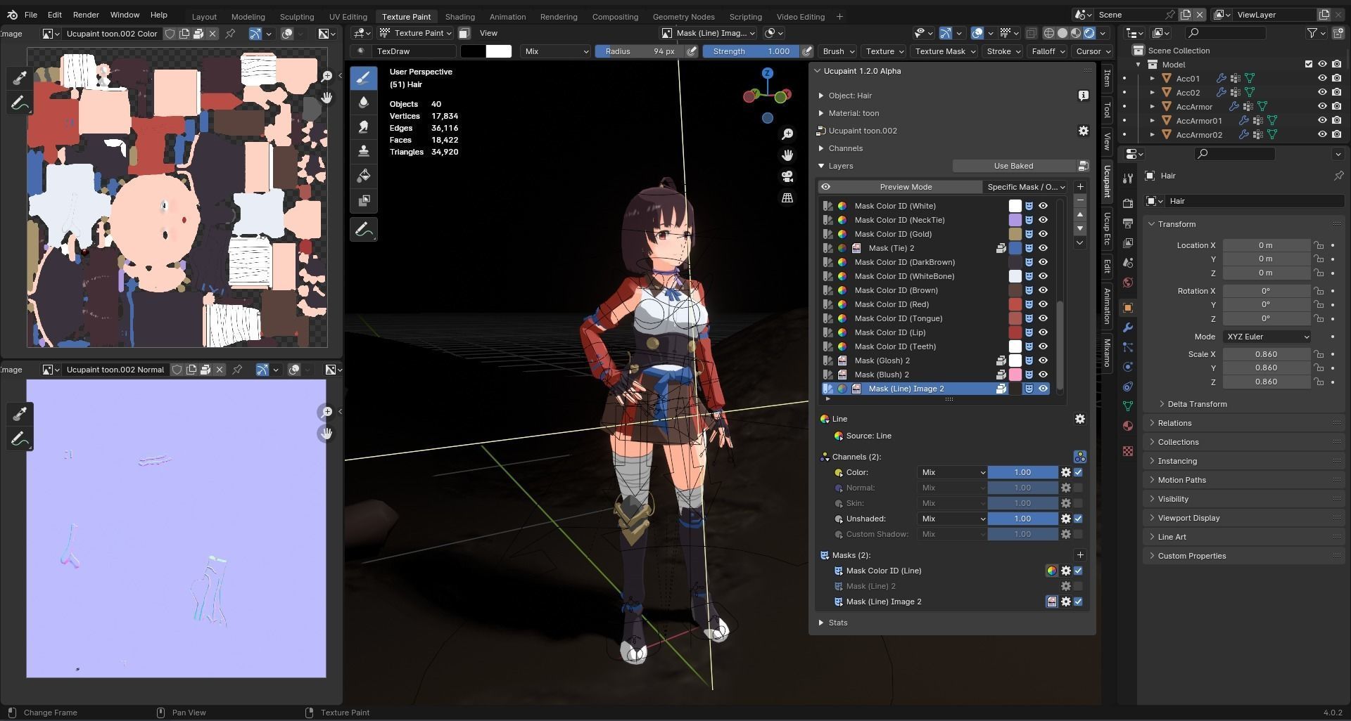3D model Mumei - Kabaneri of the iron fortress VR / AR / low-poly ...