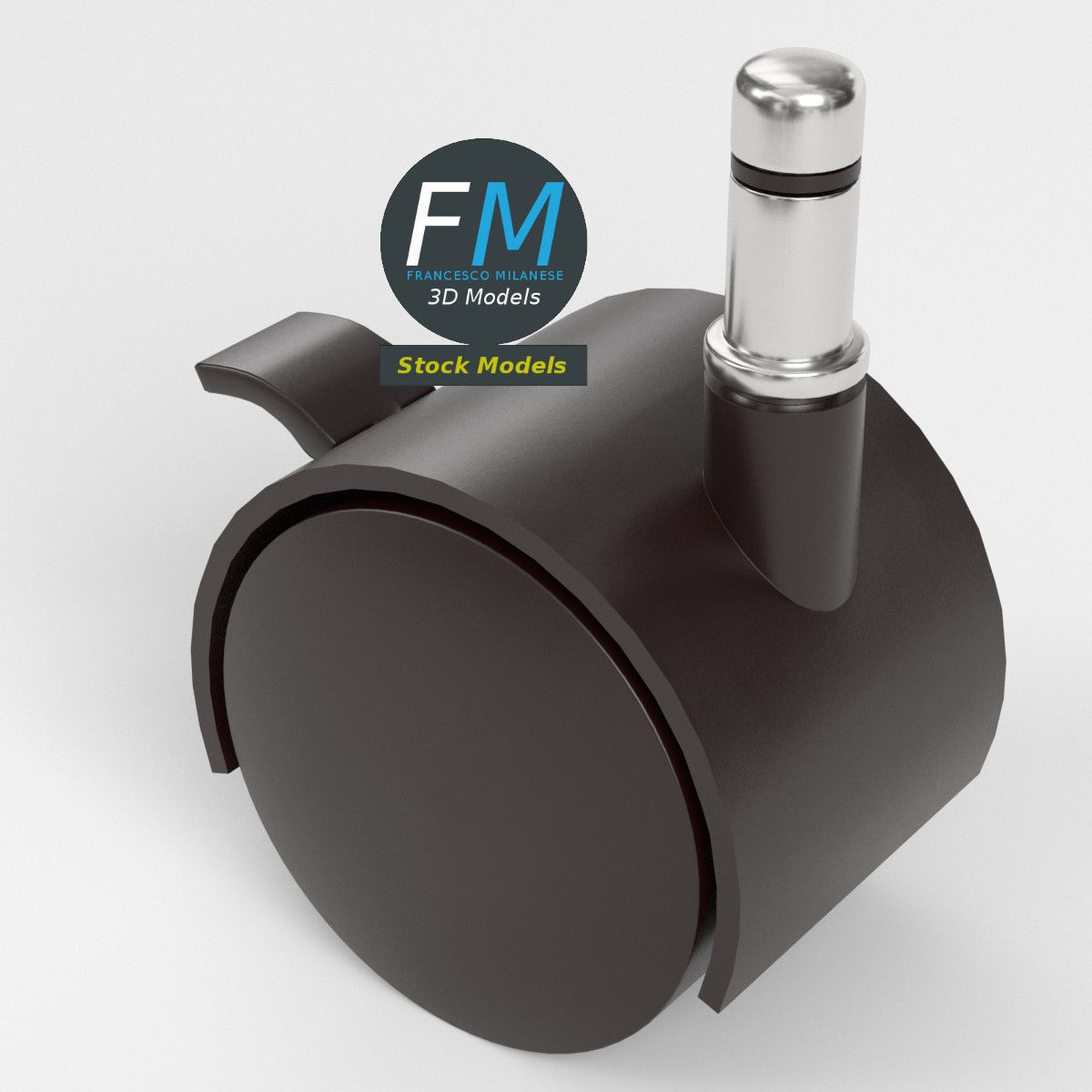 Trolley wheel with brake 3D model | CGTrader