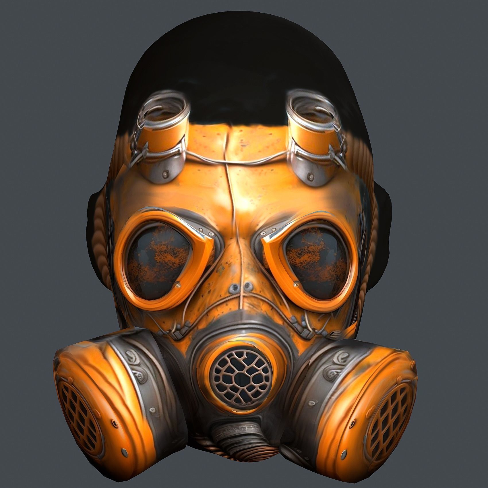 3D model Gas mask helmet 3d model military combat fantasy cyborg VR ...