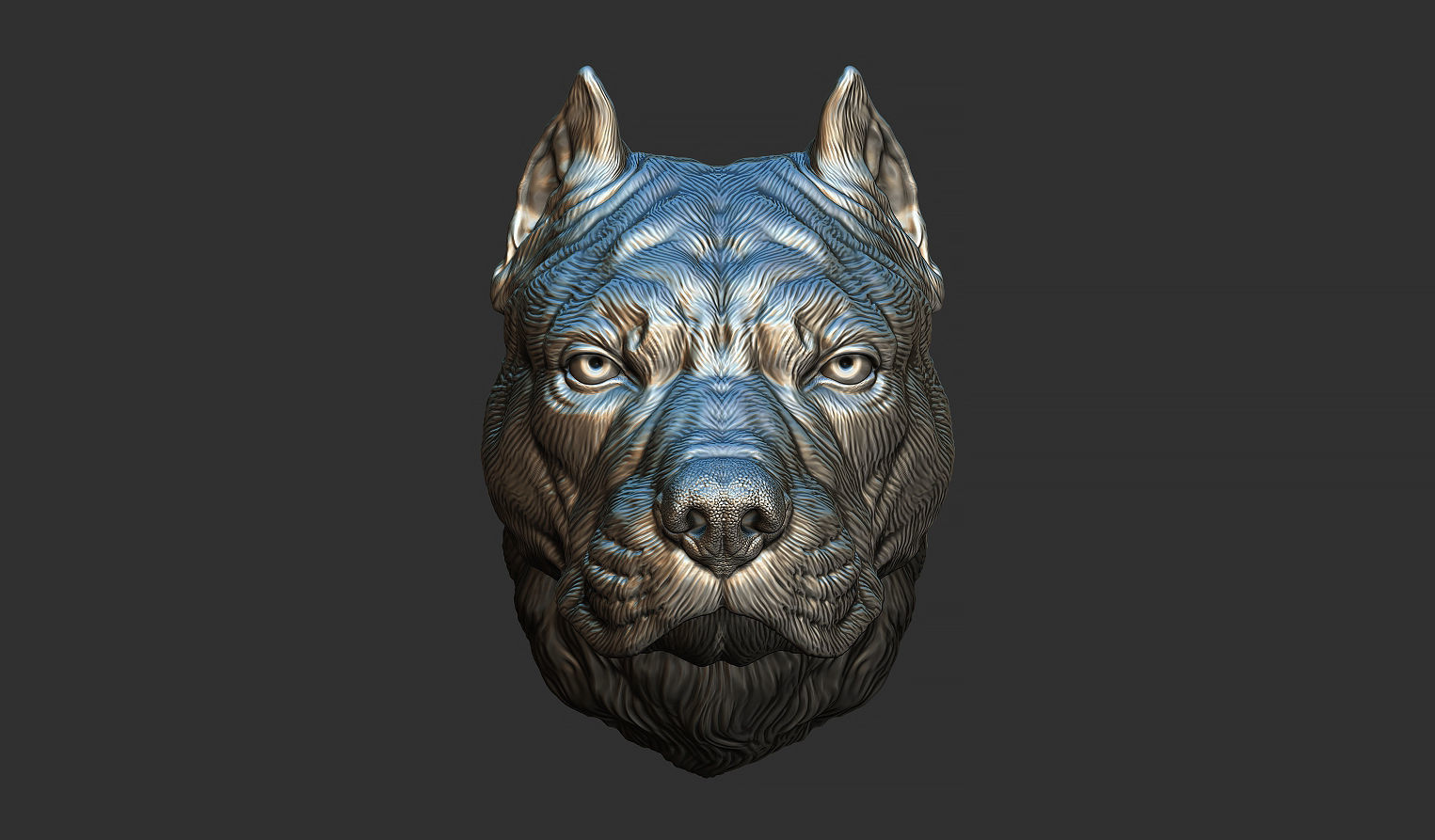 Pitbull gloomy head 3D model 3D printable | CGTrader