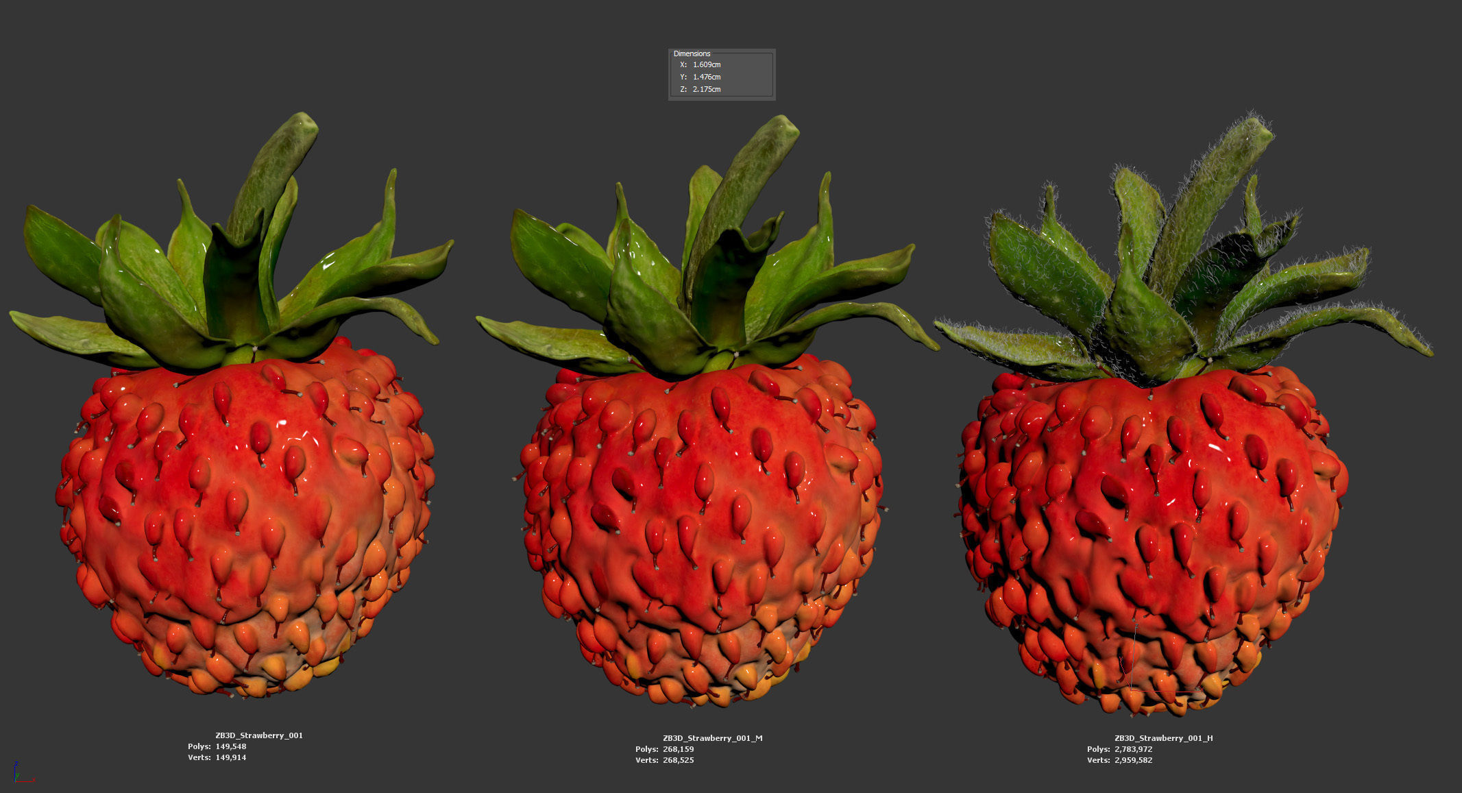 Strawberry 001 3D model | CGTrader