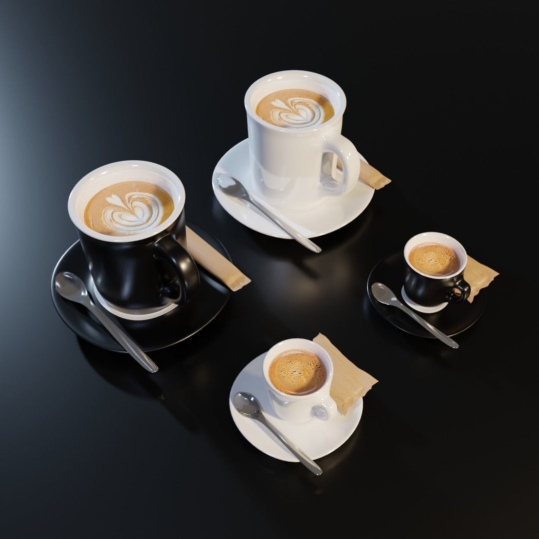 Coffee Cup and Latte Mug free 3D model | CGTrader