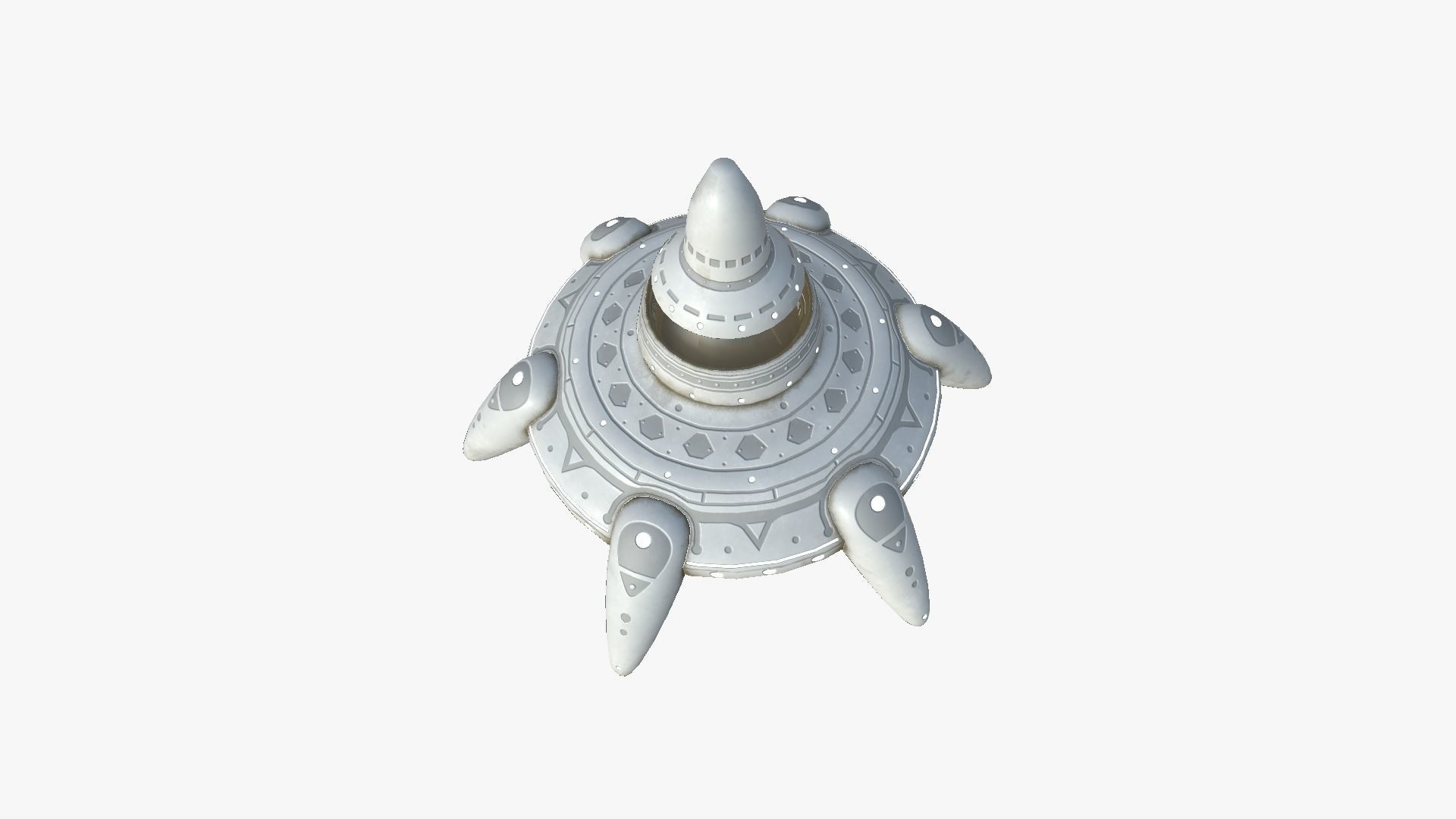 3D model Alien Spaceship UFO G09 Full White - Sci Fi Spacecraft Design ...