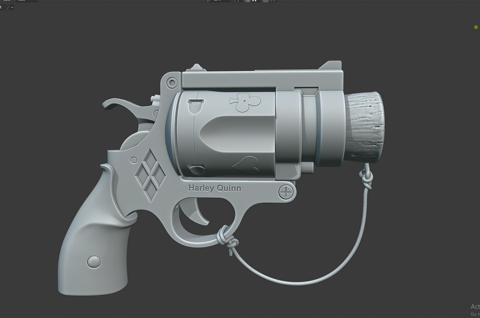 Harley Quinn Cork Pop Gun blender high model 3D model | CGTrader