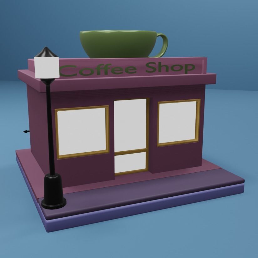 3D model Best 3d cartoon Coffee Shop VR / AR / low-poly | CGTrader