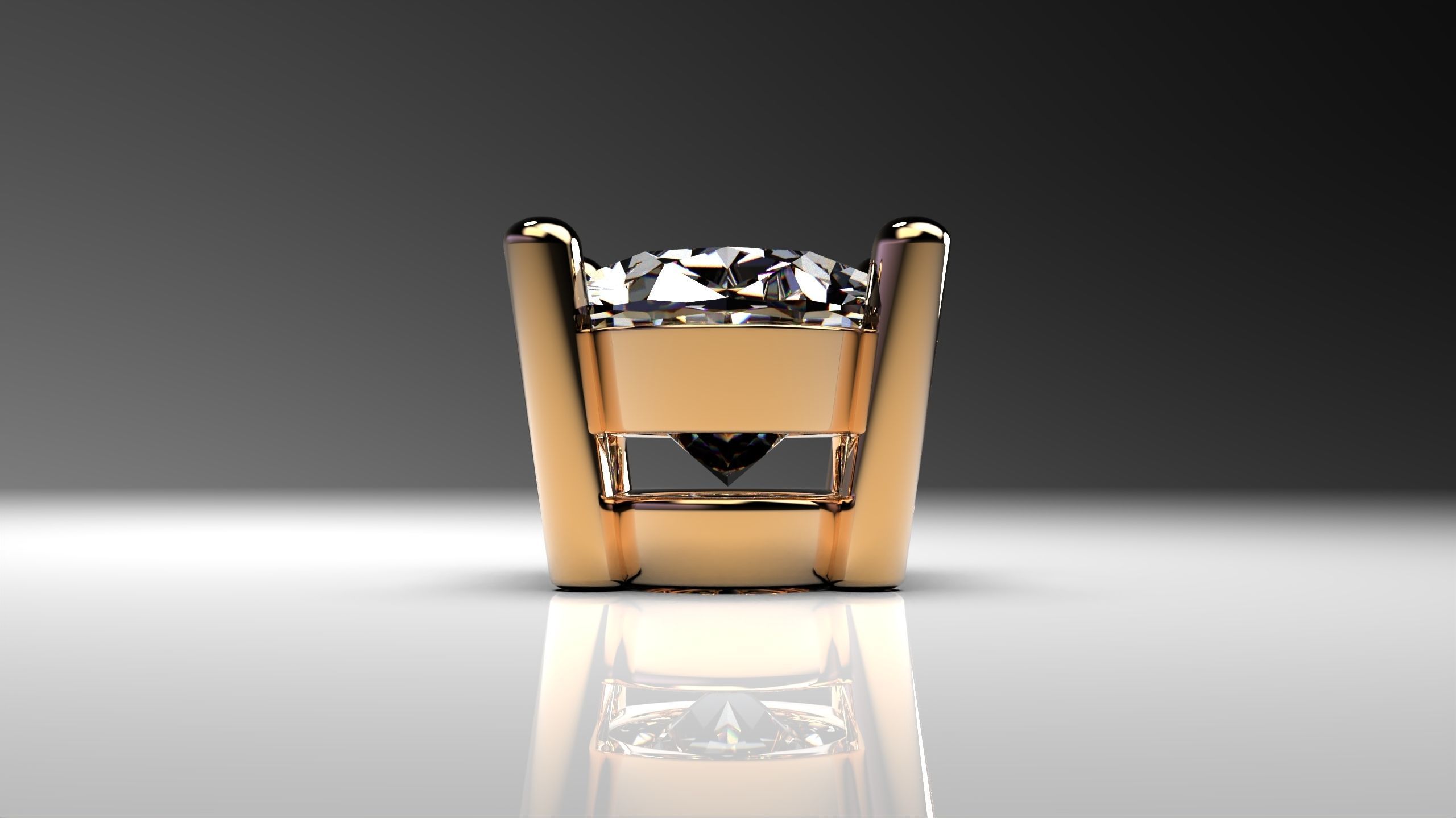 Oval shape 4 prong setting stud earrings or solitaite ring heads 3D ...