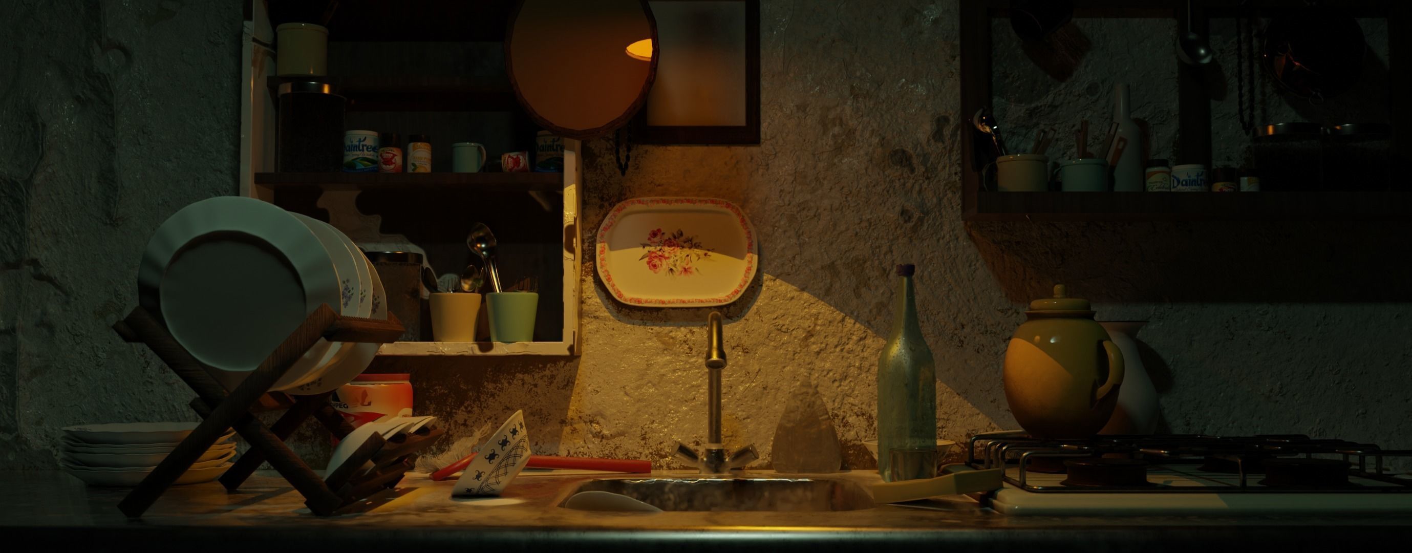3D model Vintage old Kitchen model with blender file available VR / AR ...