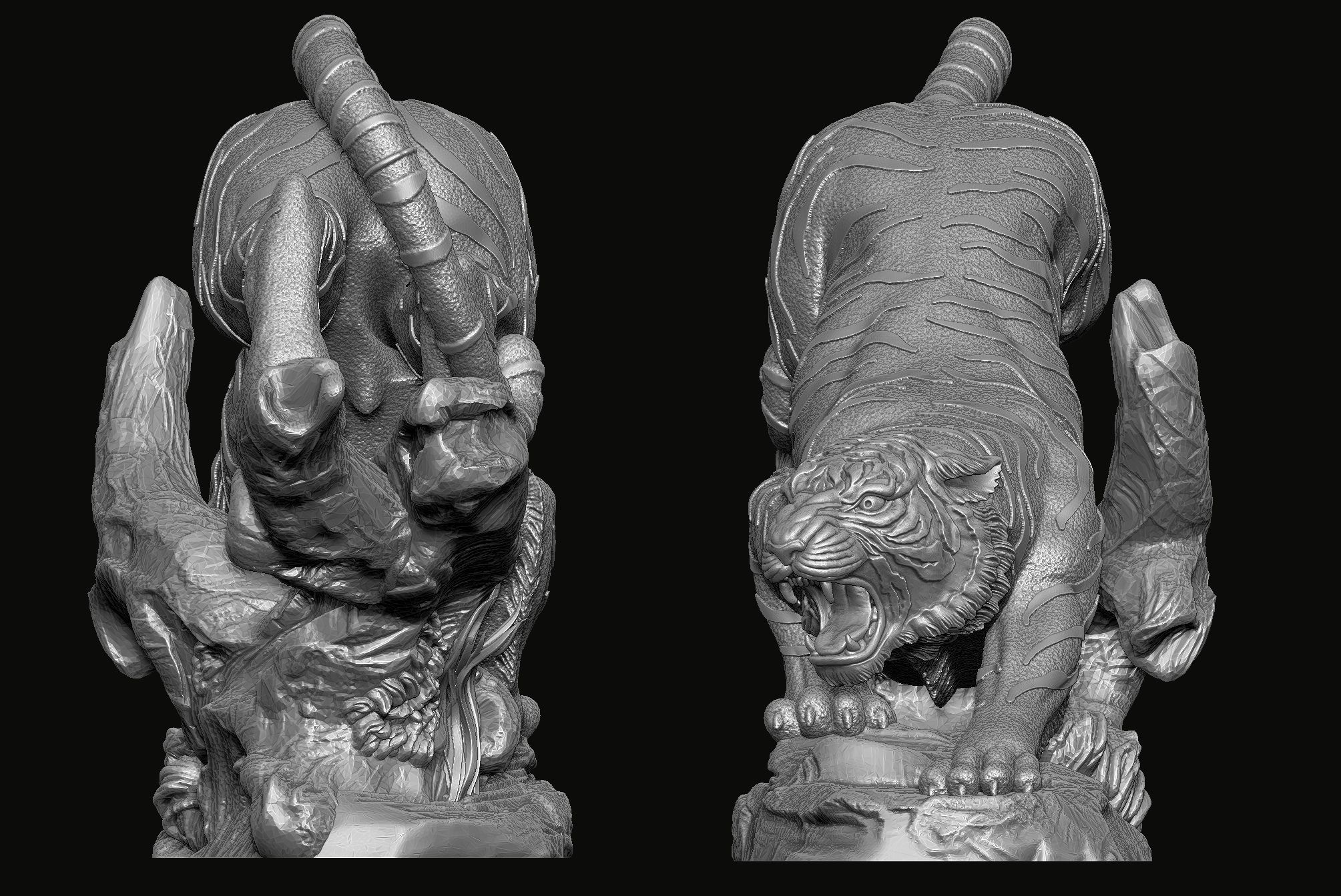 Tiger Statue 3D model 3D printable | CGTrader