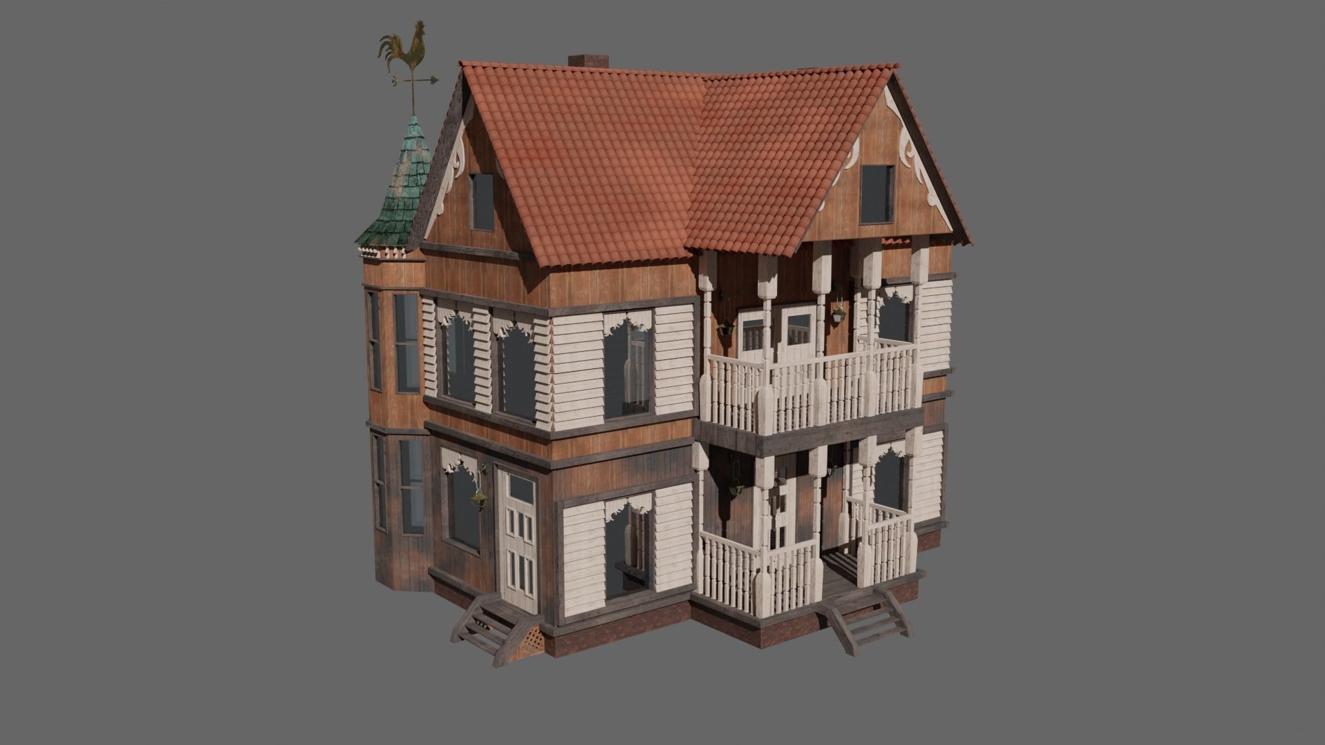 Old Stylized House 3D model rigged | CGTrader