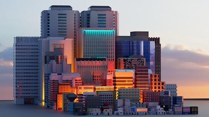3D model City Buildings VR / AR / low-poly | CGTrader