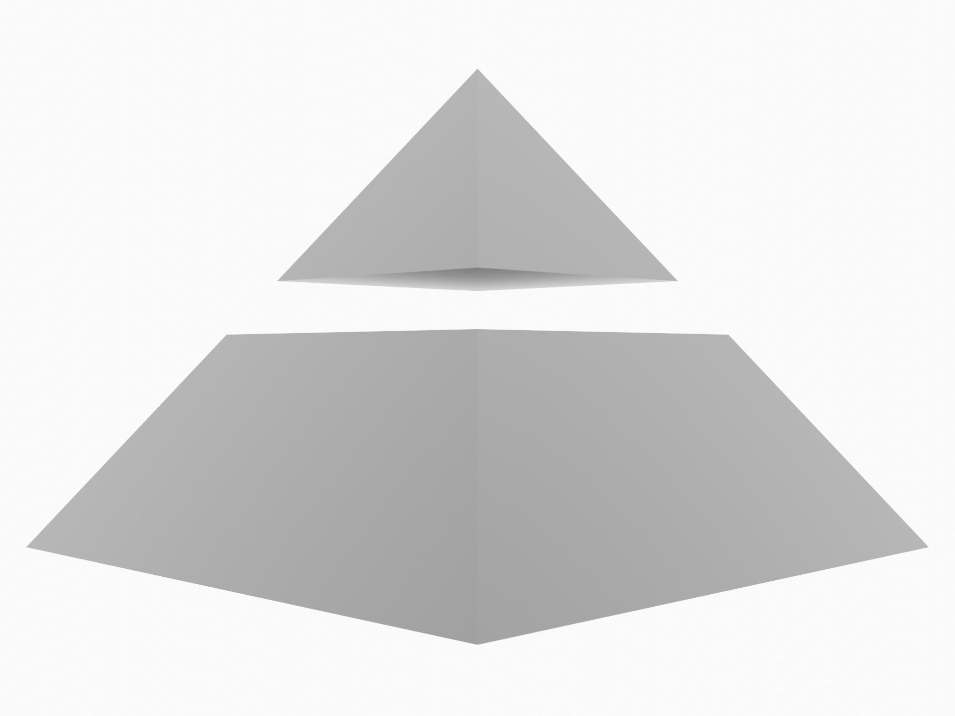 3D model Pyramid Separated into 2 Parts VR / AR / low-poly | CGTrader