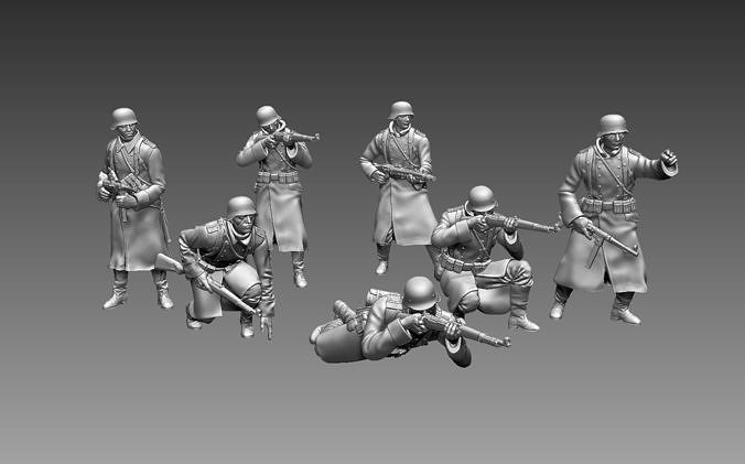 German soldiers 3D model 3D printable | CGTrader