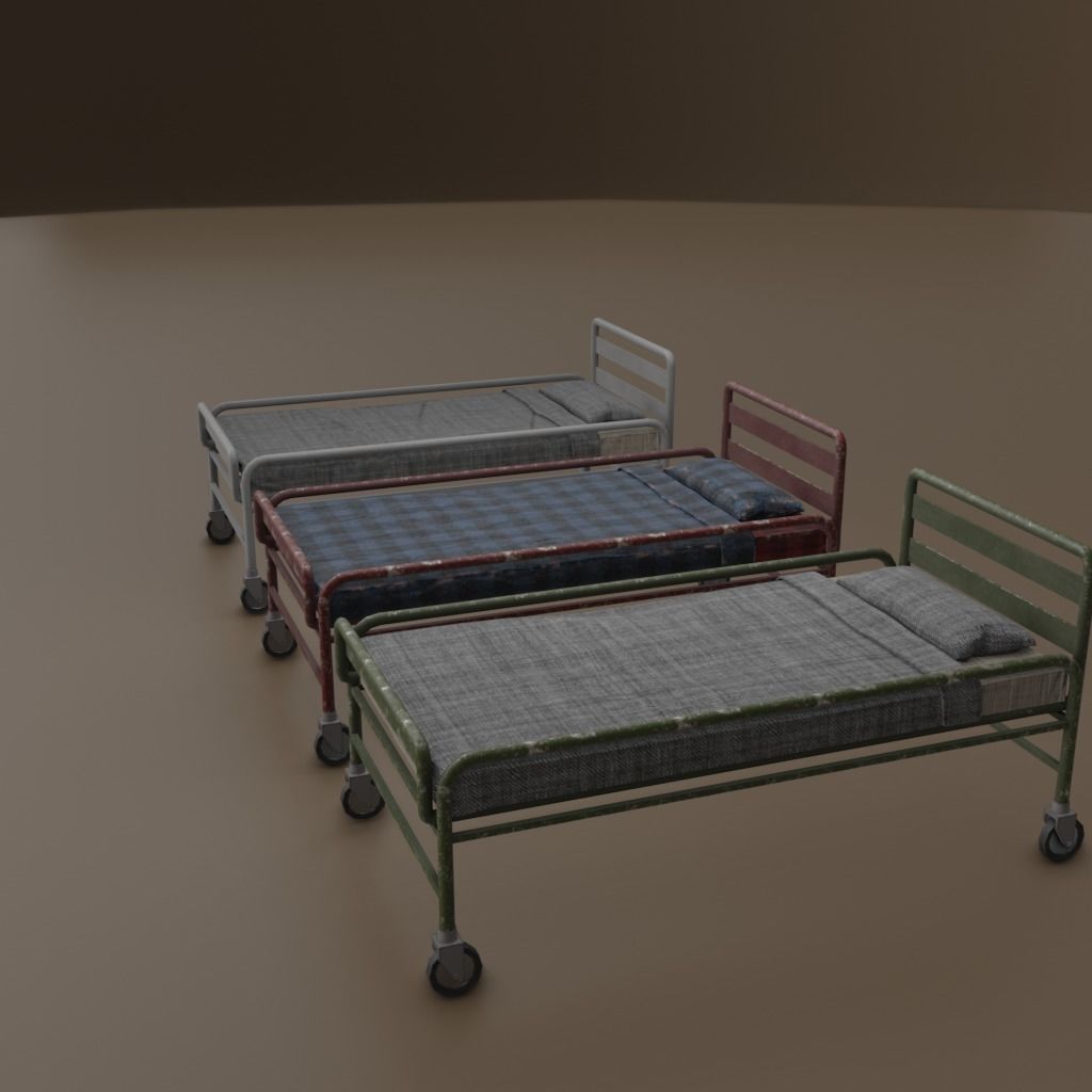 3D model Hospital beds 3 different textures VR / AR / low-poly | CGTrader