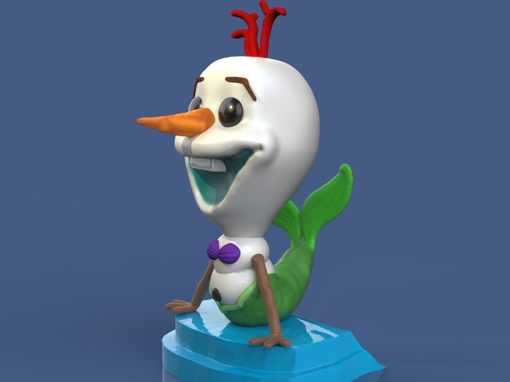 Olaf The Little Mermaid 3D model 3D printable | CGTrader