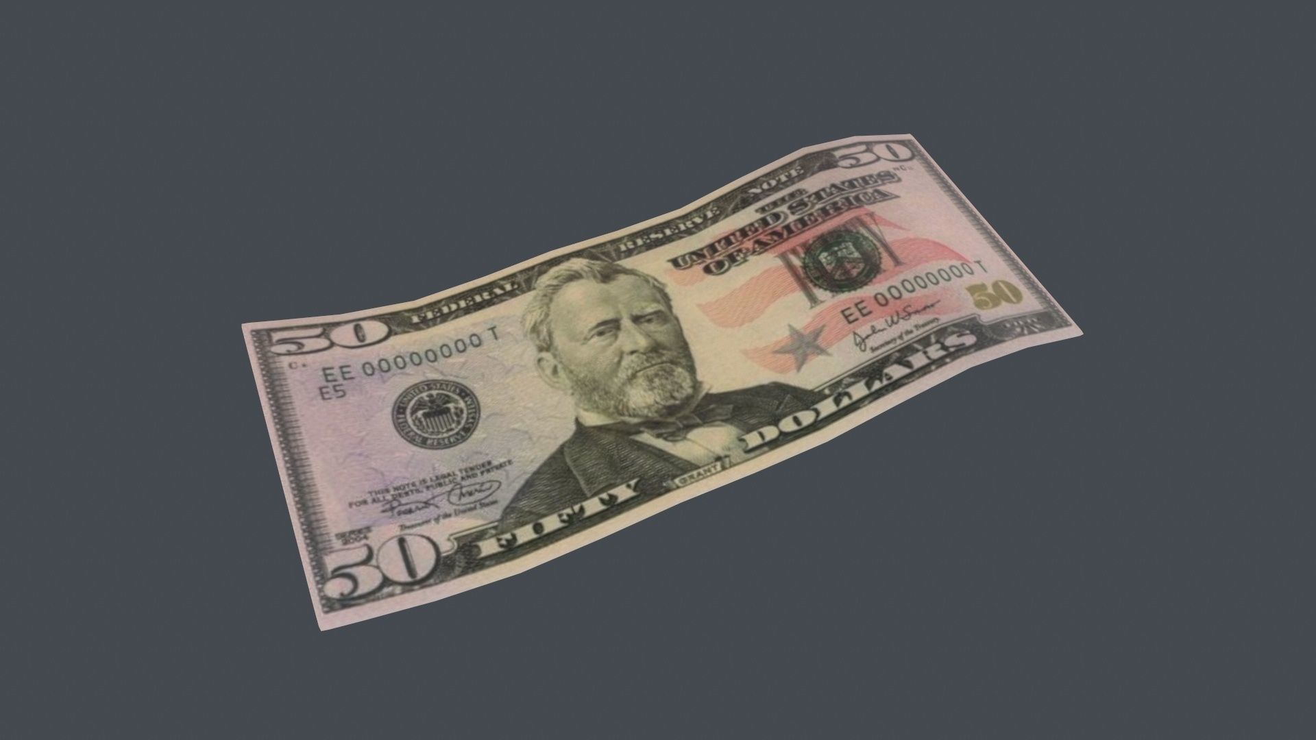 3D model 50 Dollar Bill 3D Model VR / AR / low-poly | CGTrader