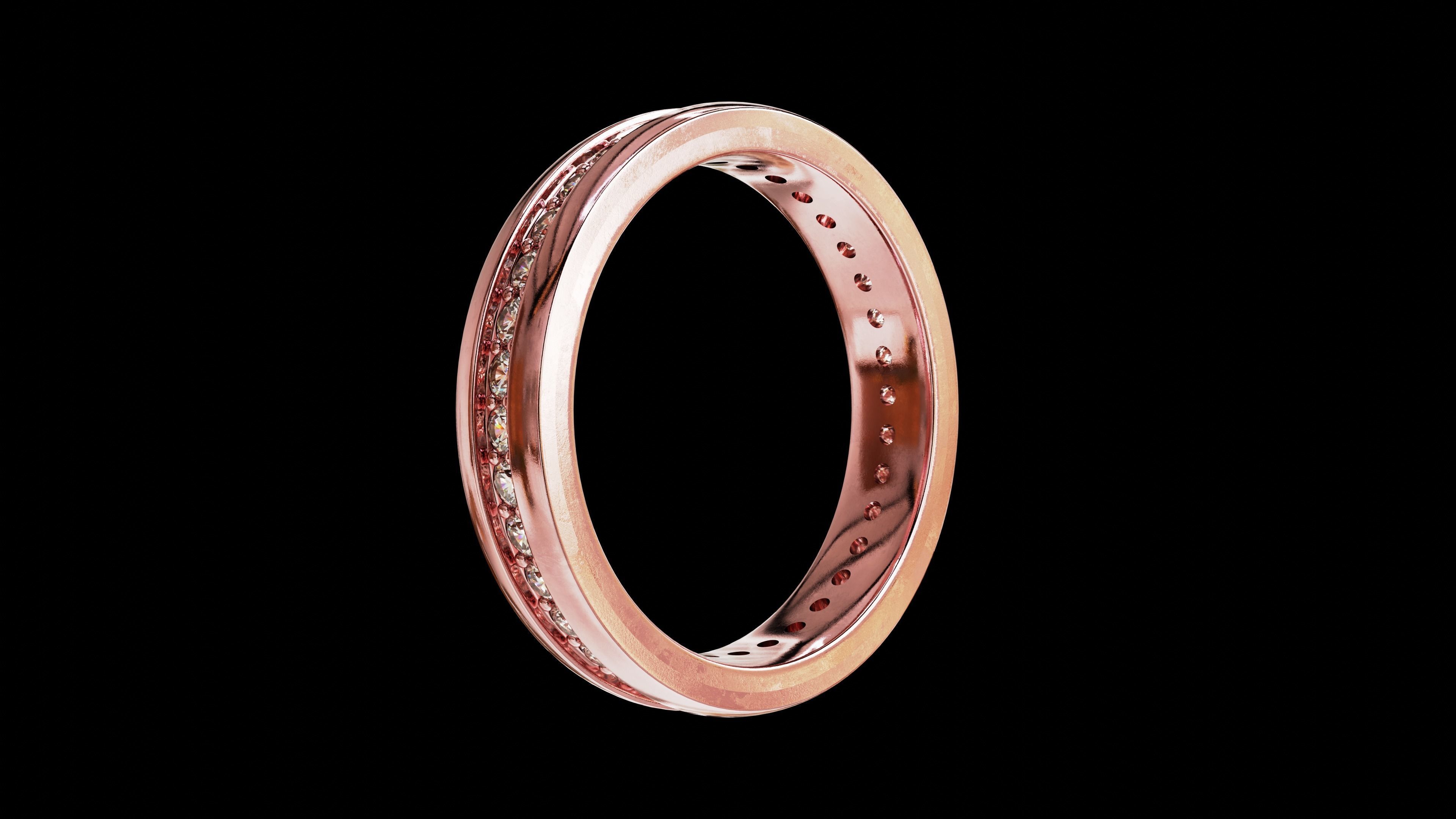 Eternity band classic ring with stone 3D model 3D printable | CGTrader