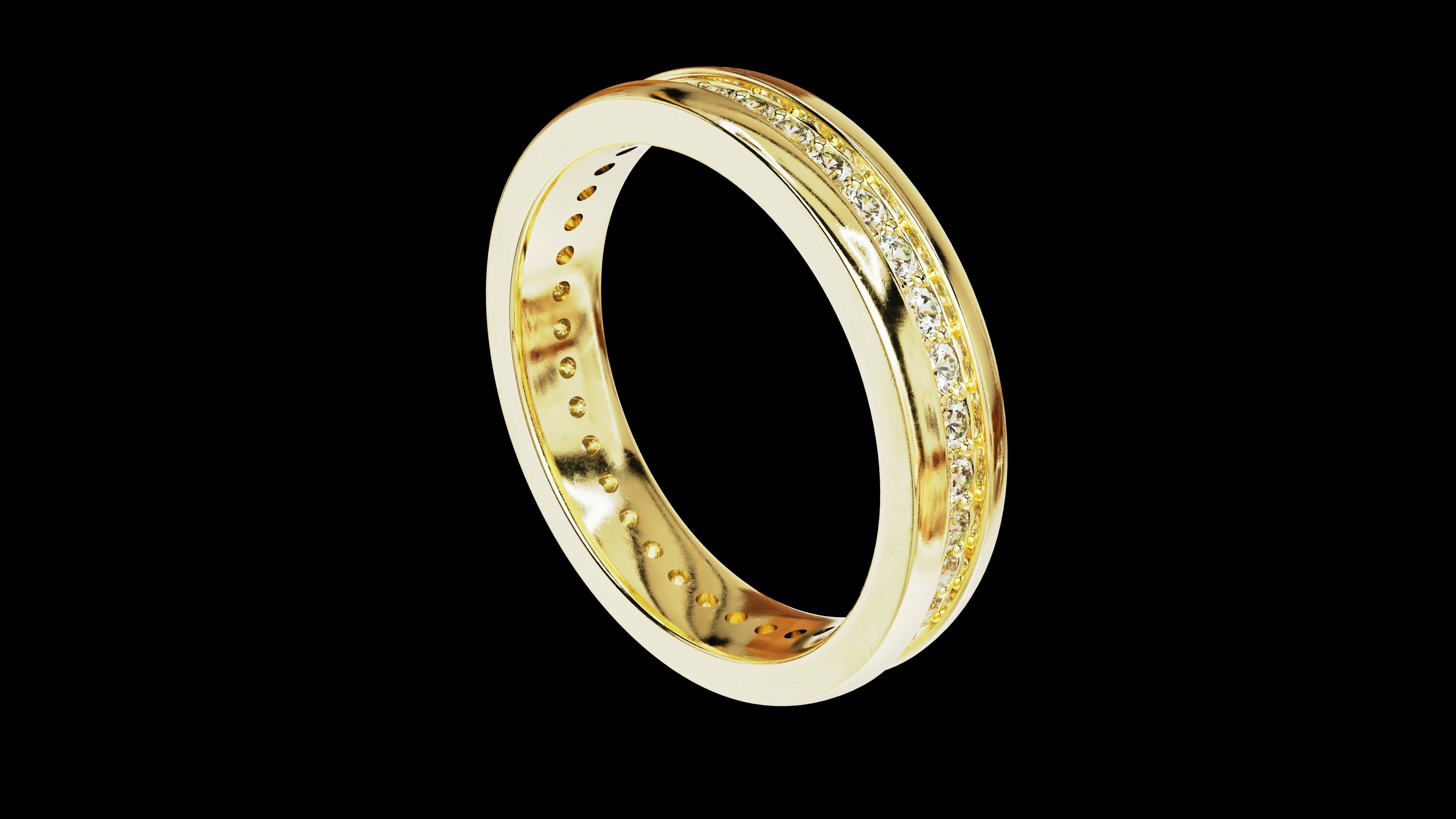 Eternity band classic ring with stone 3D model 3D printable | CGTrader