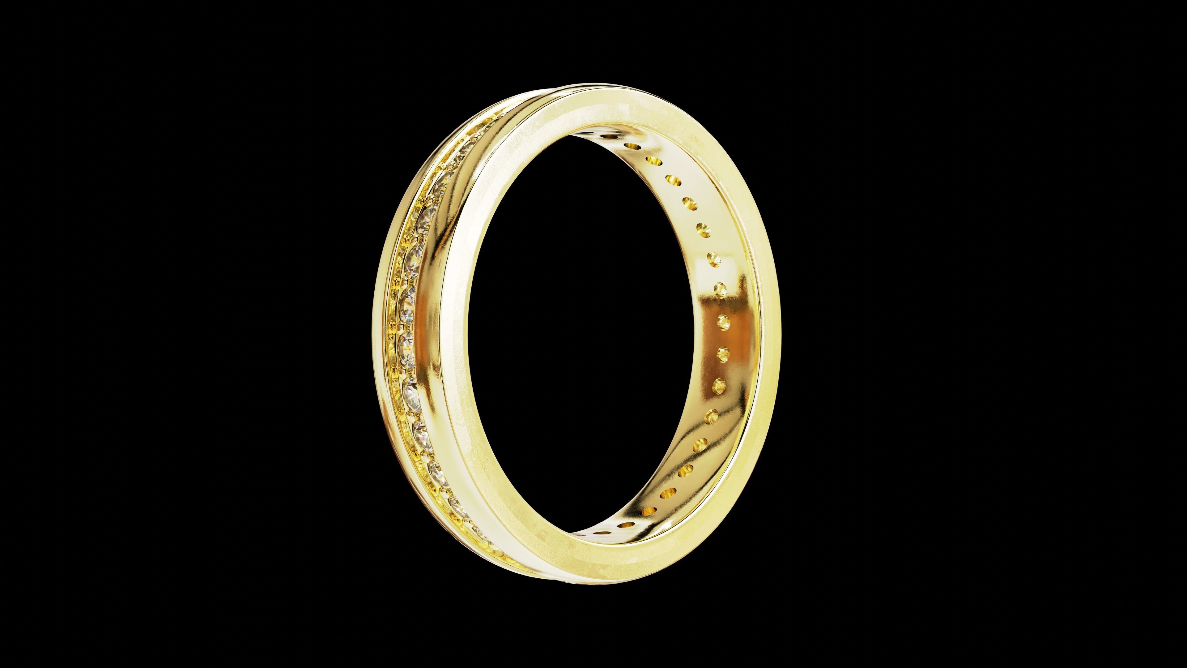 Eternity band classic ring with stone 3D model 3D printable | CGTrader