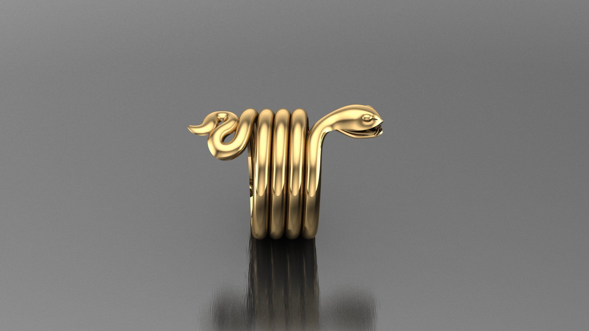 Snake ring light gold cad file 3D model | CGTrader