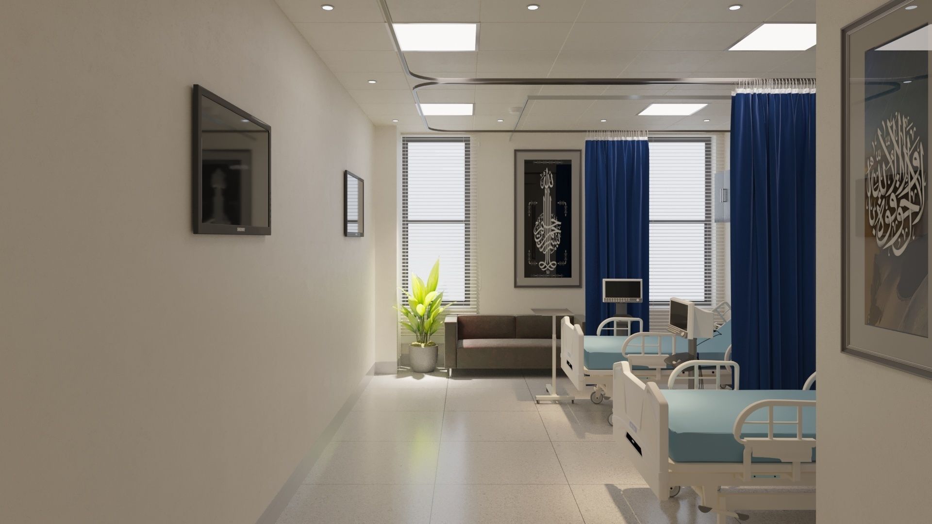 Hospital INPATIENT Room 3D model | CGTrader