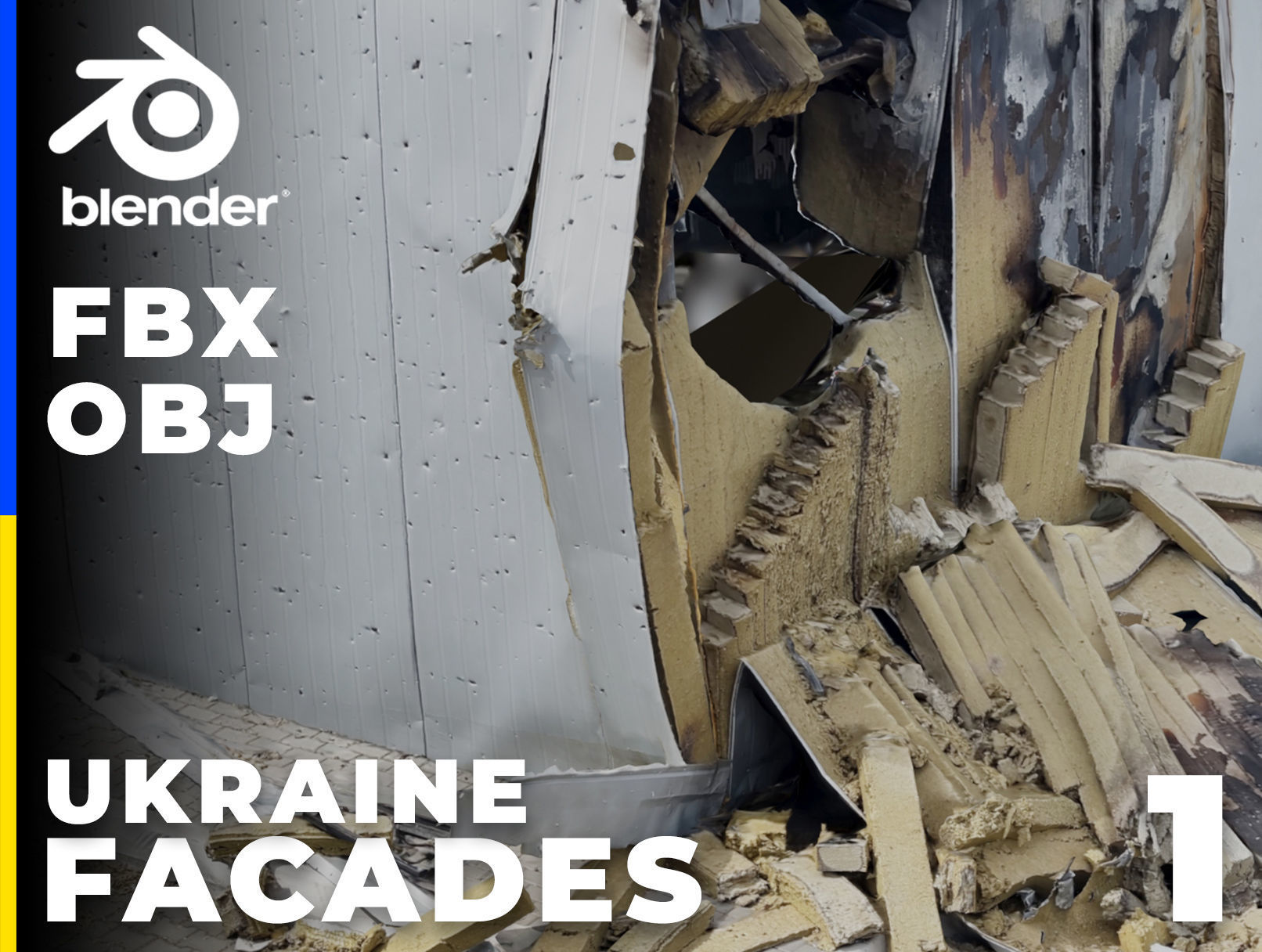 3D model SCANS from Ukraine Facades set 1 VR / AR / low-poly | CGTrader