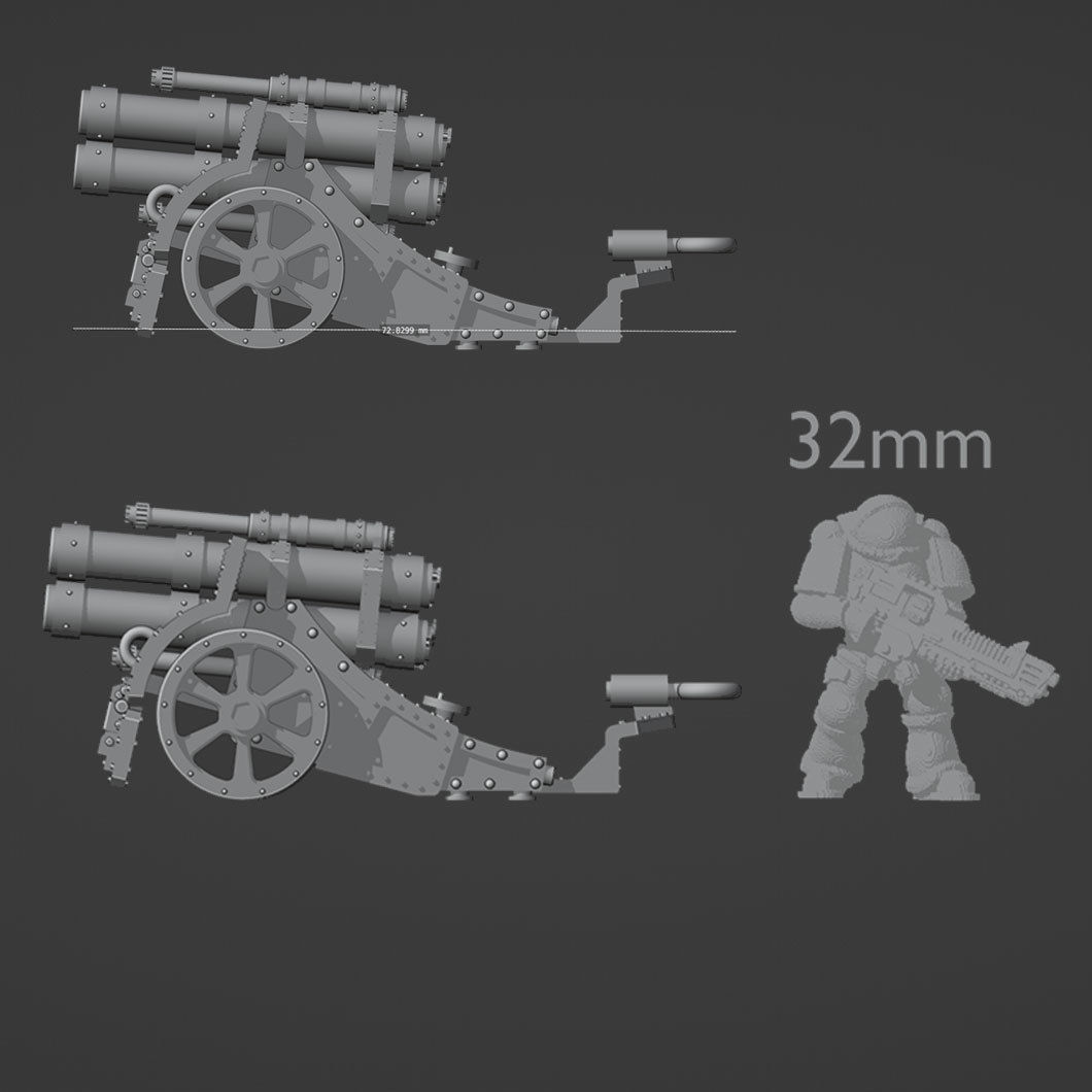 Imperial heavy quad cannon 32mm scale Artillery 3D model 3D printable ...