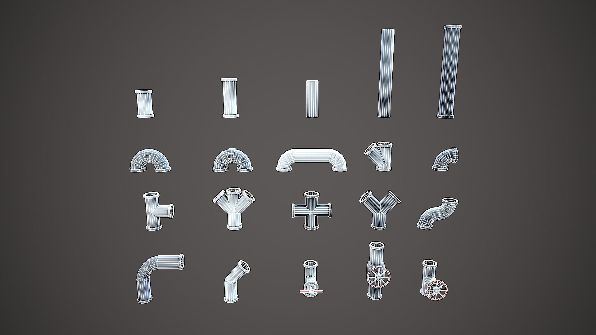 3D model MODULAR PIPES CARTOON STYLIZED VR / AR / low-poly | CGTrader