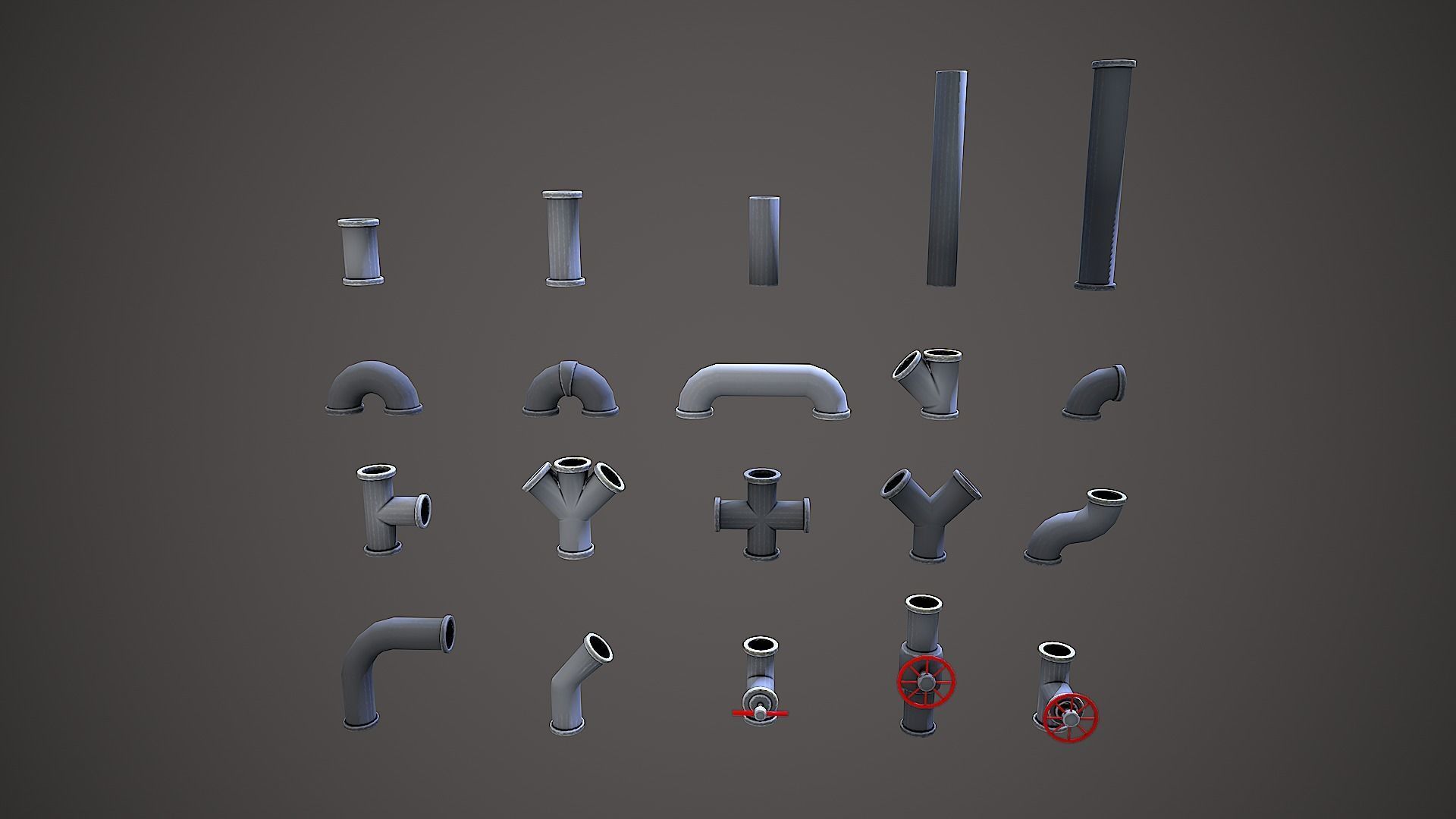 3D model MODULAR PIPES CARTOON STYLIZED VR / AR / low-poly | CGTrader