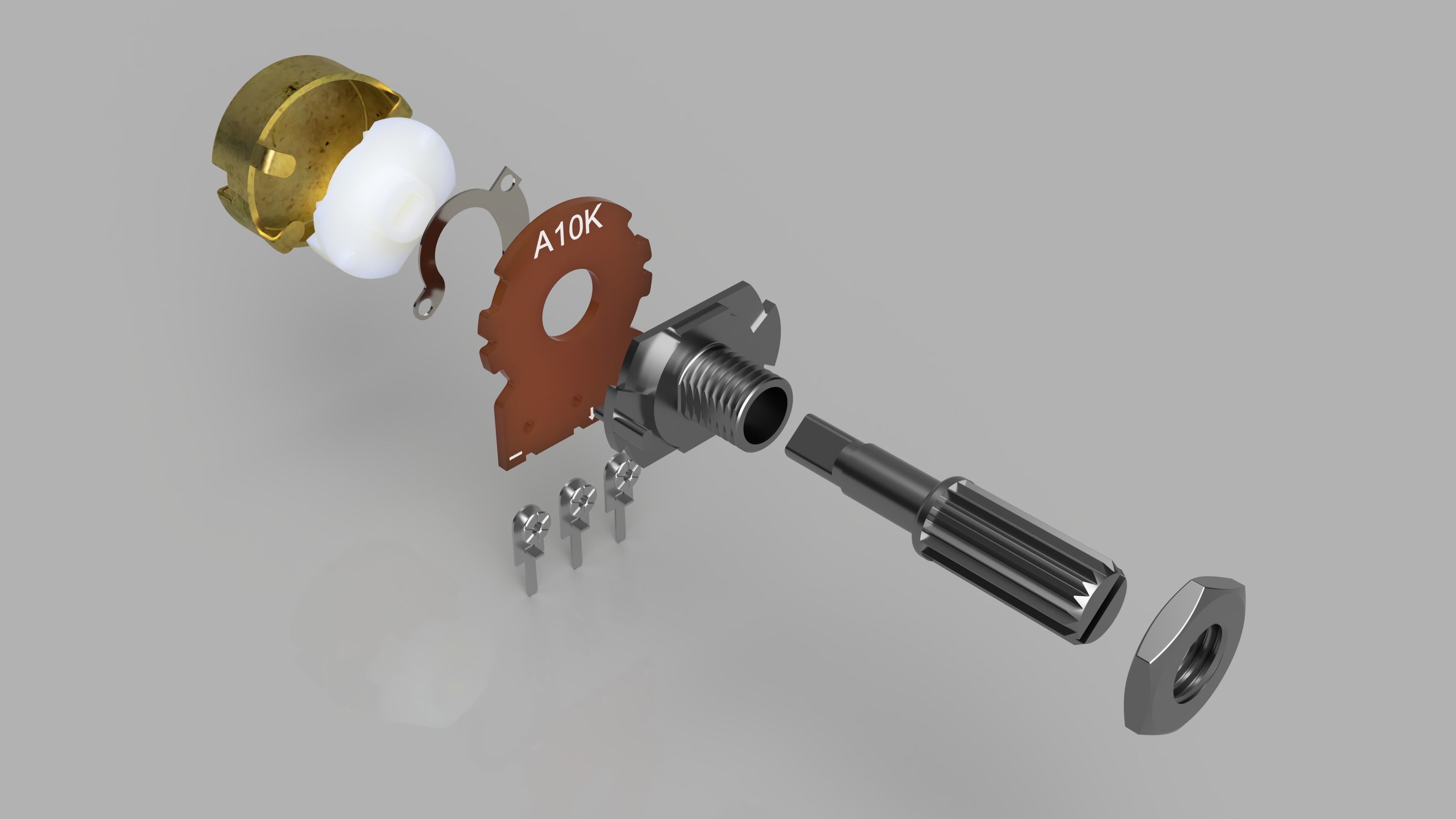 10K Potentiometer without PCB Board 3D model 3D printable | CGTrader