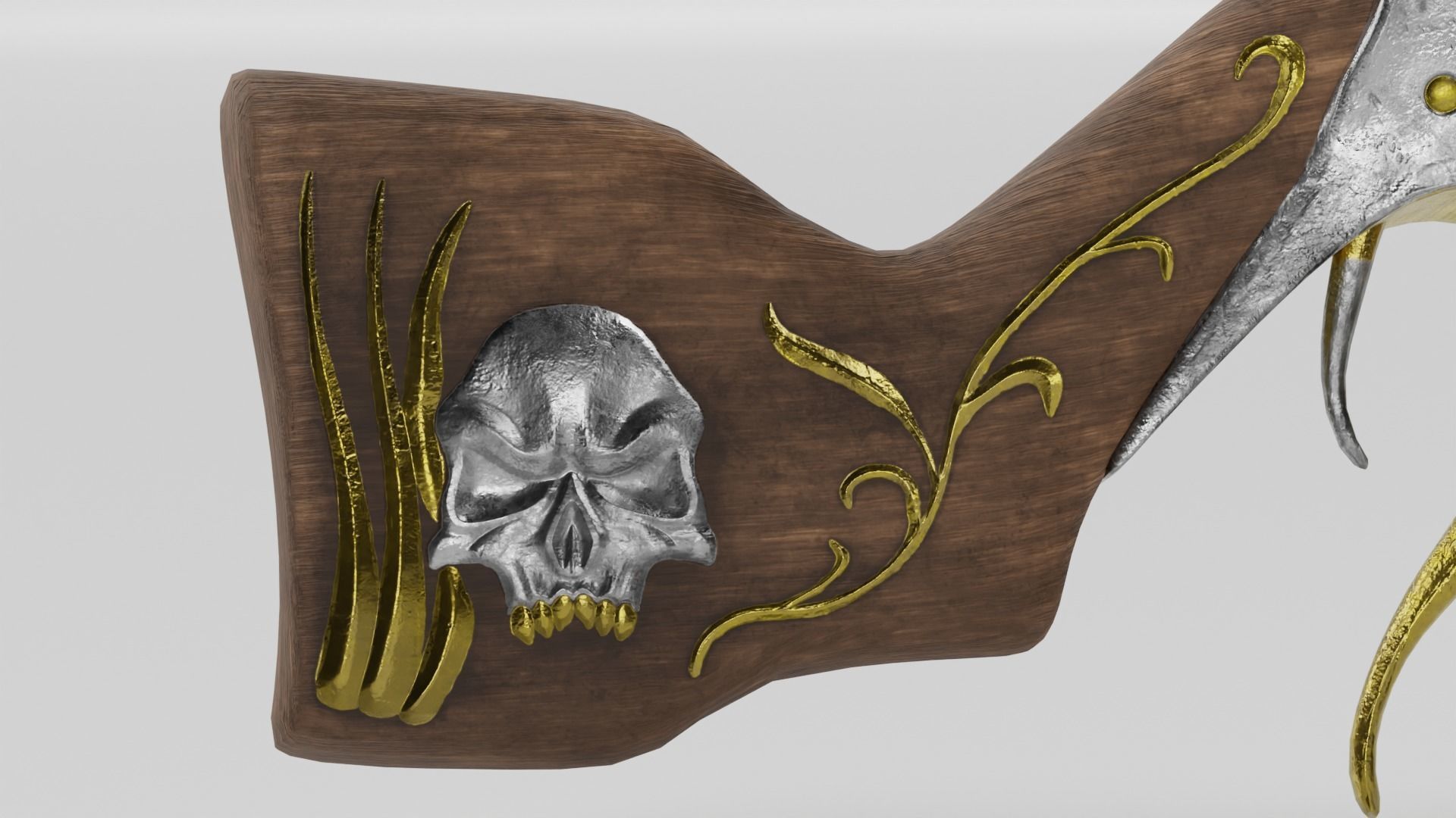 3D model Gothic six barreled machine gun VR / AR / low-poly | CGTrader