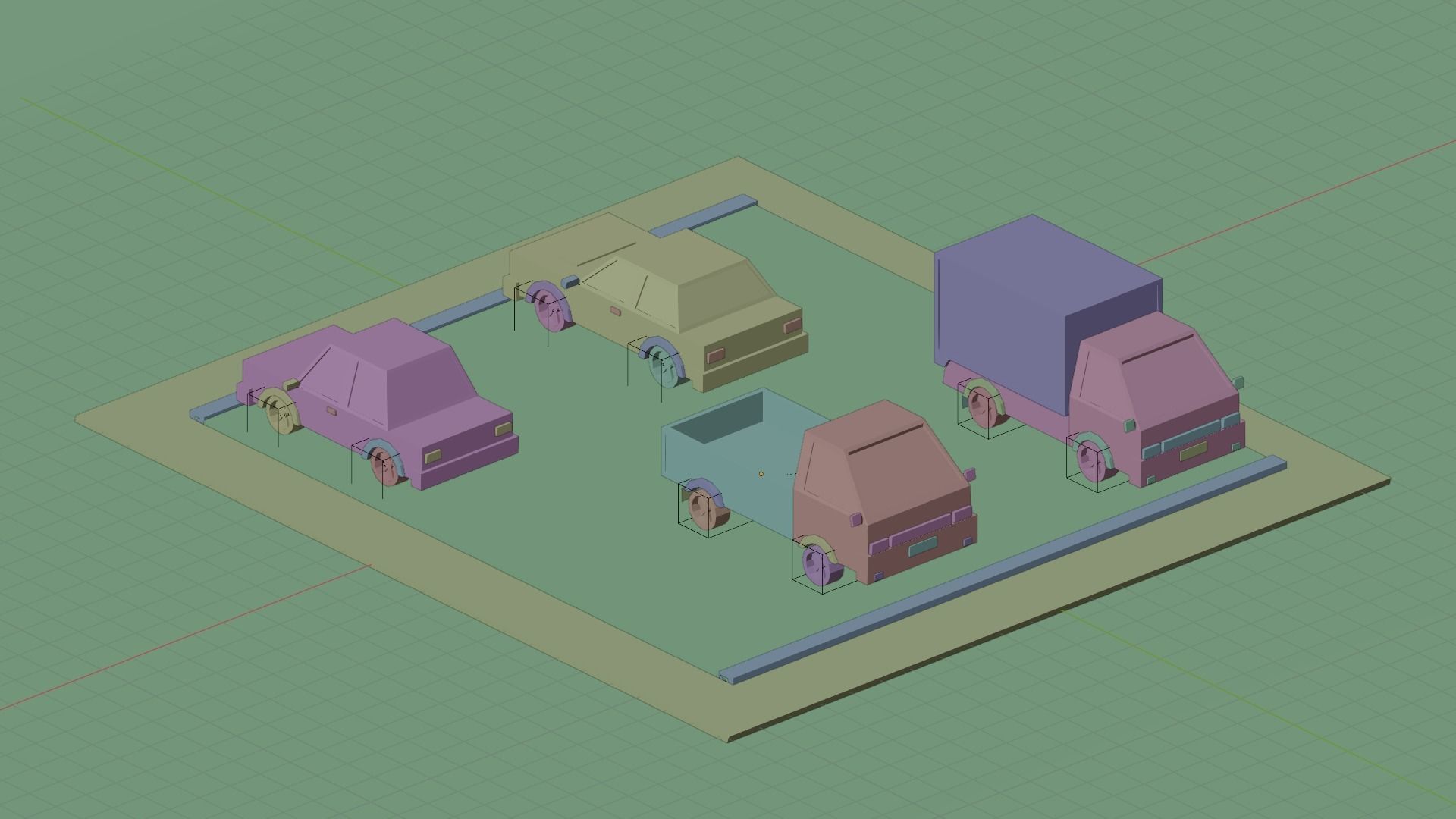 3D model Cars Low-Poly Parking VR / AR / low-poly | CGTrader