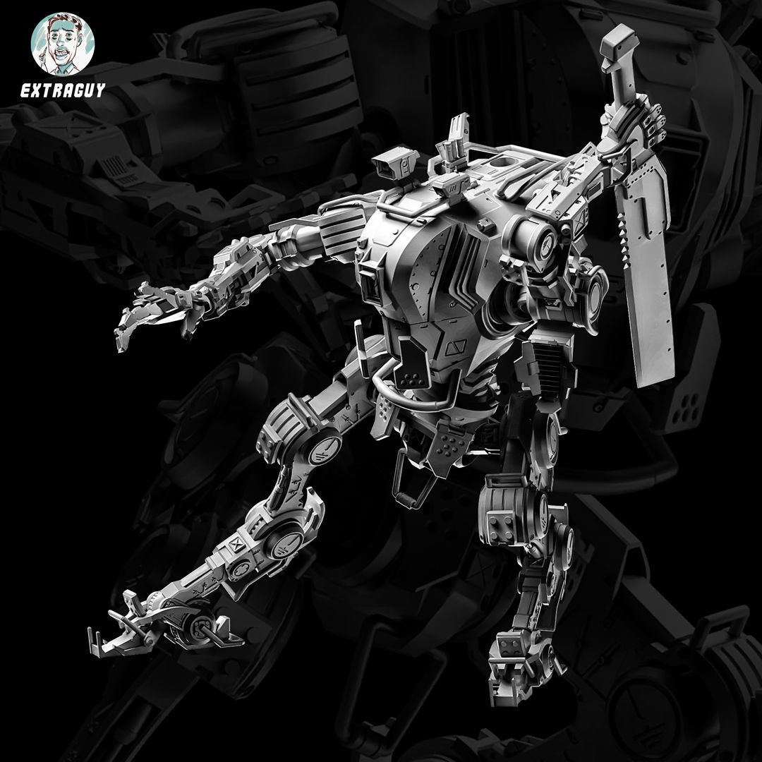 Blade Wielding Mech 100mm 3D model 3D printable | CGTrader