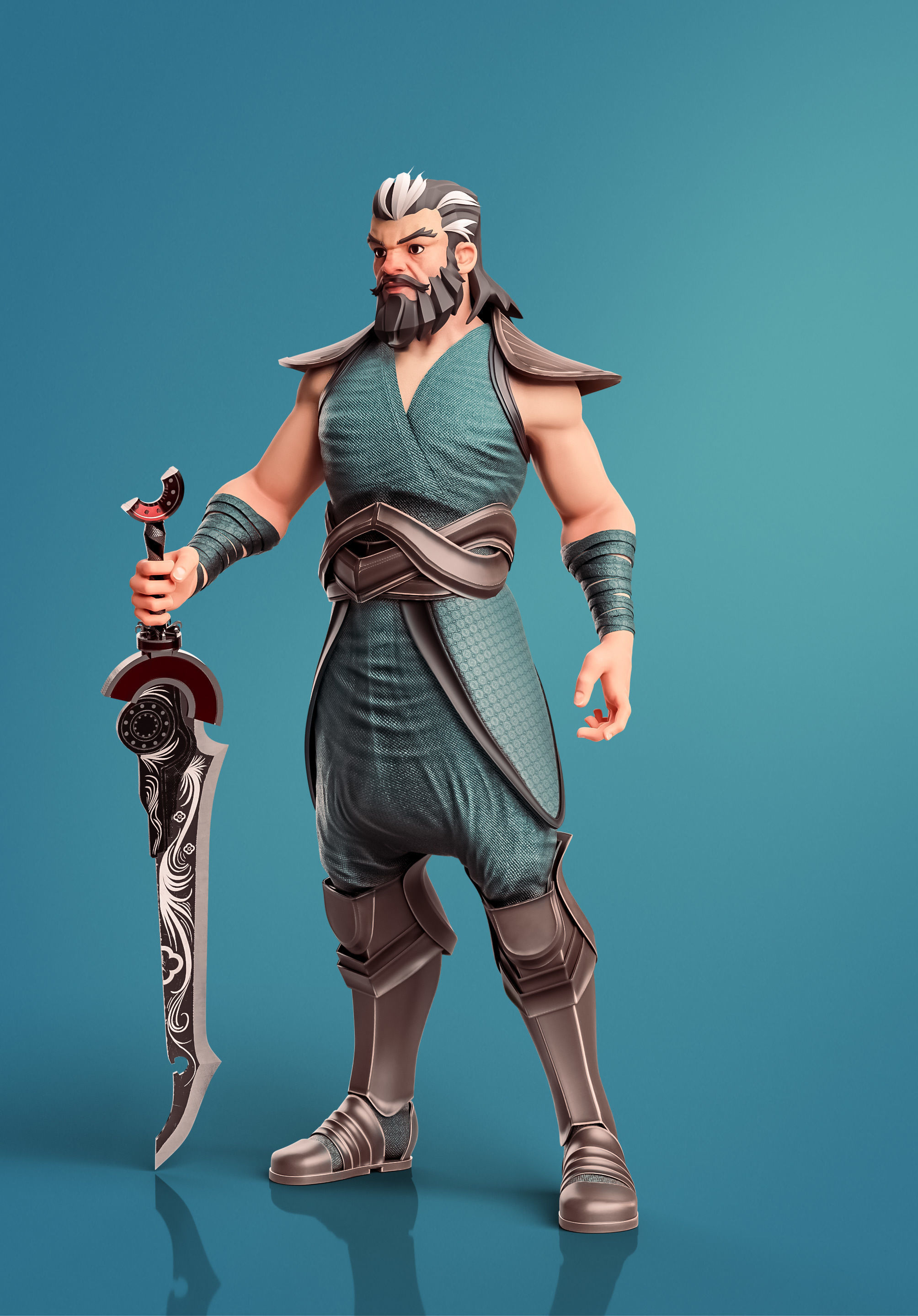 3D model 3D Stylized Male Character Warrior - Armored - Rigged VR / AR ...