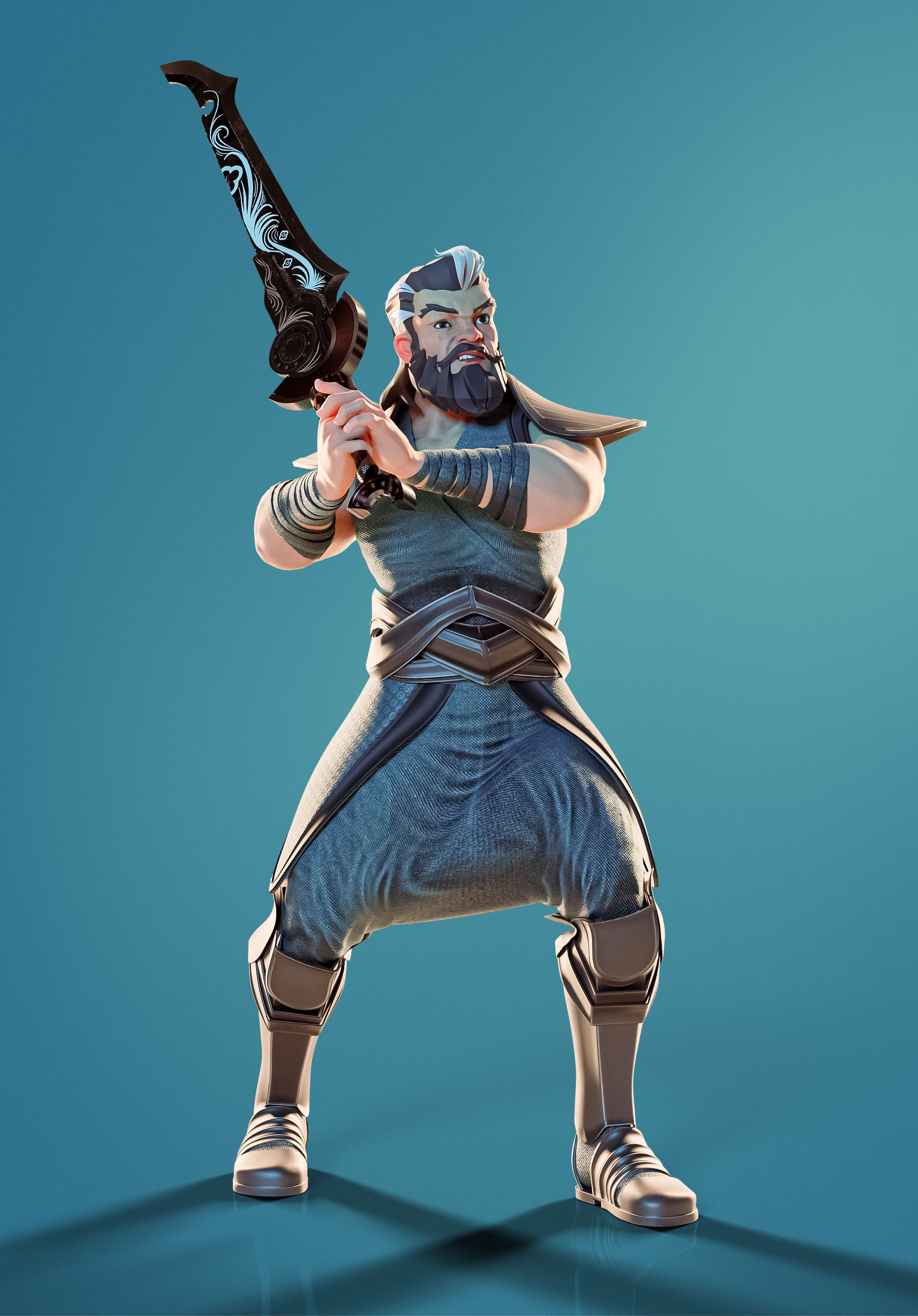 3D model 3D Stylized Male Character Warrior - Armored - Rigged VR / AR ...