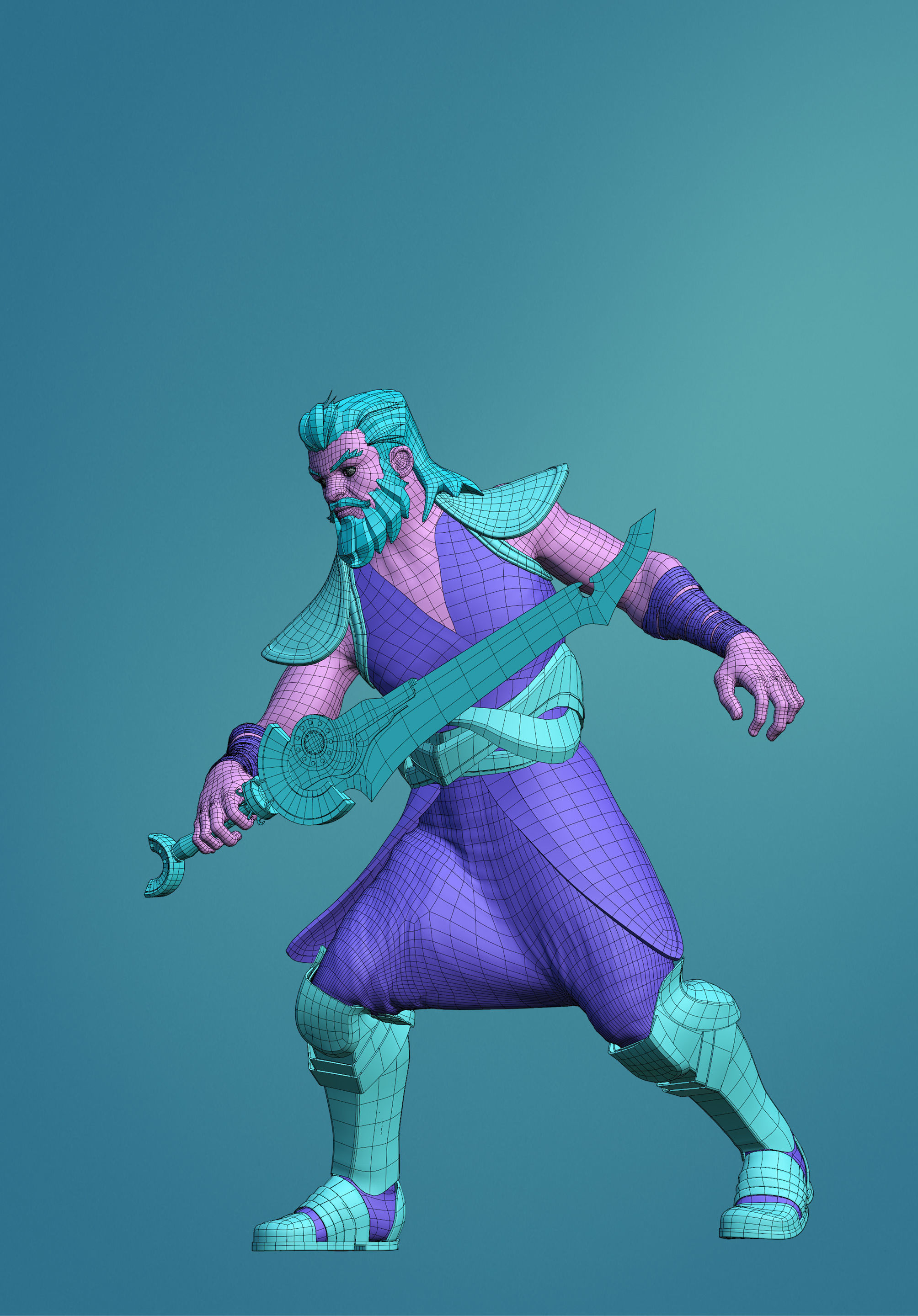 3D model 3D Stylized Male Character Warrior - Armored - Rigged VR / AR ...