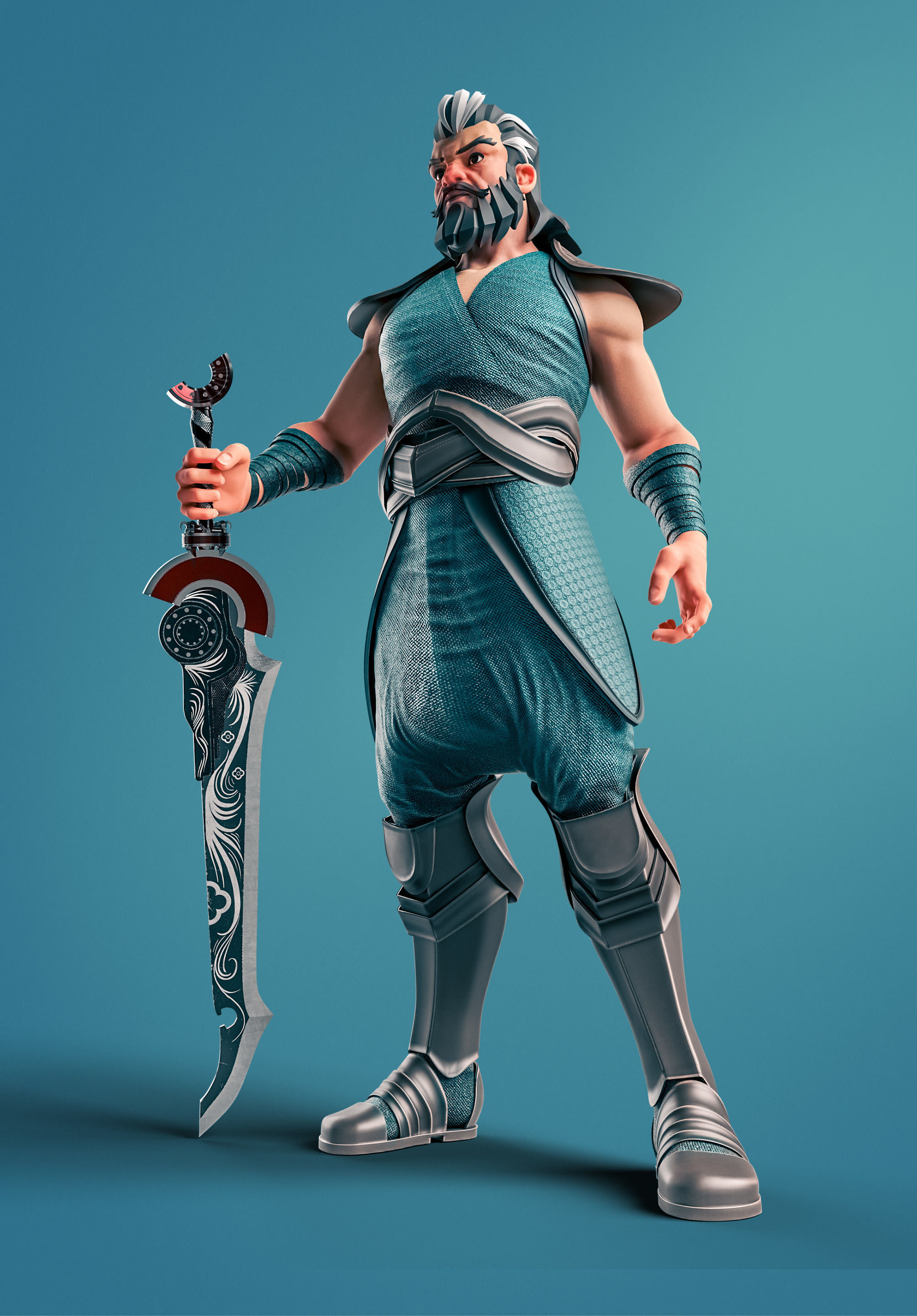 3D model 3D Stylized Male Character Warrior - Armored - Rigged VR / AR ...