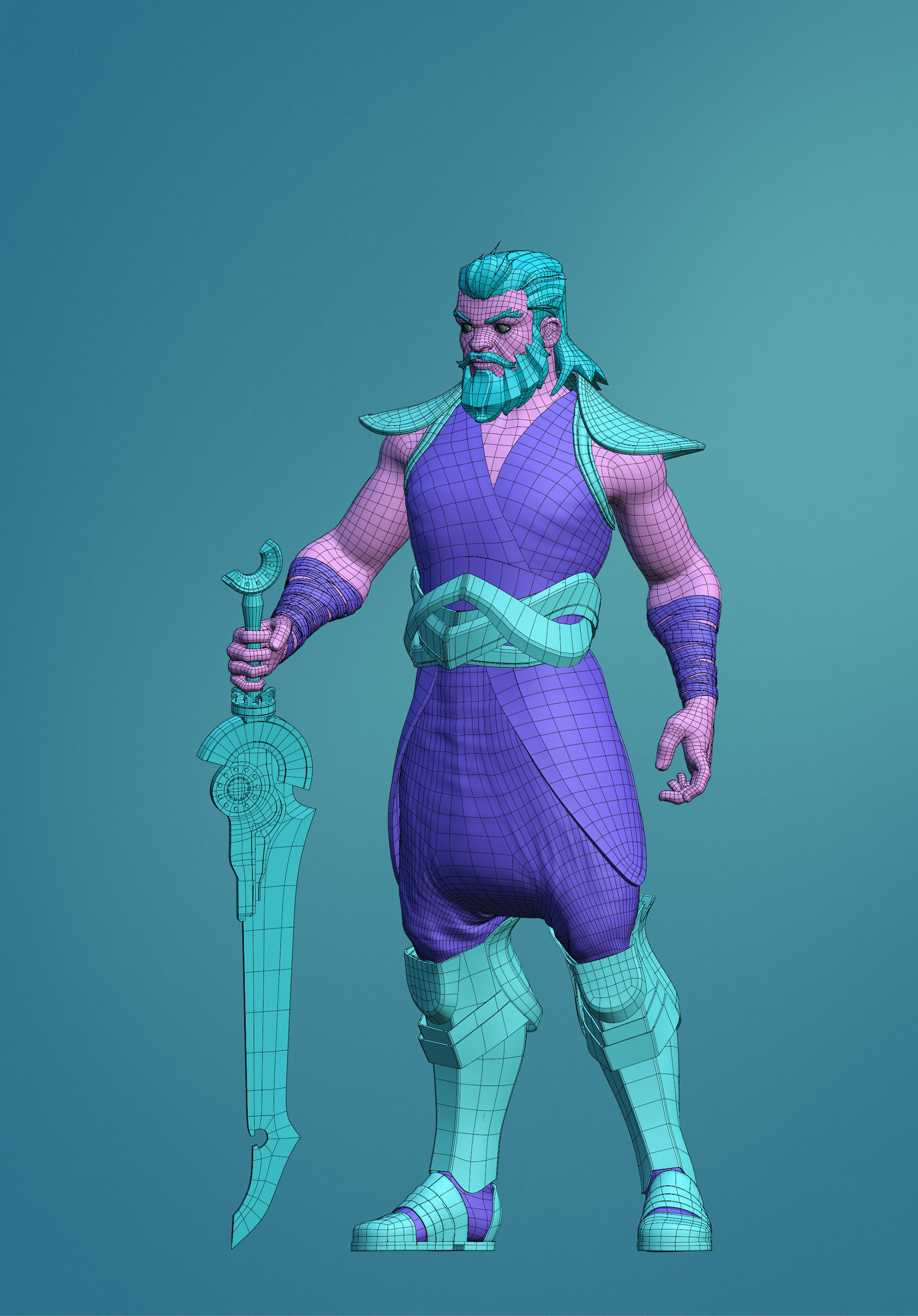 3D model 3D Stylized Male Character Warrior - Armored - Rigged VR / AR ...