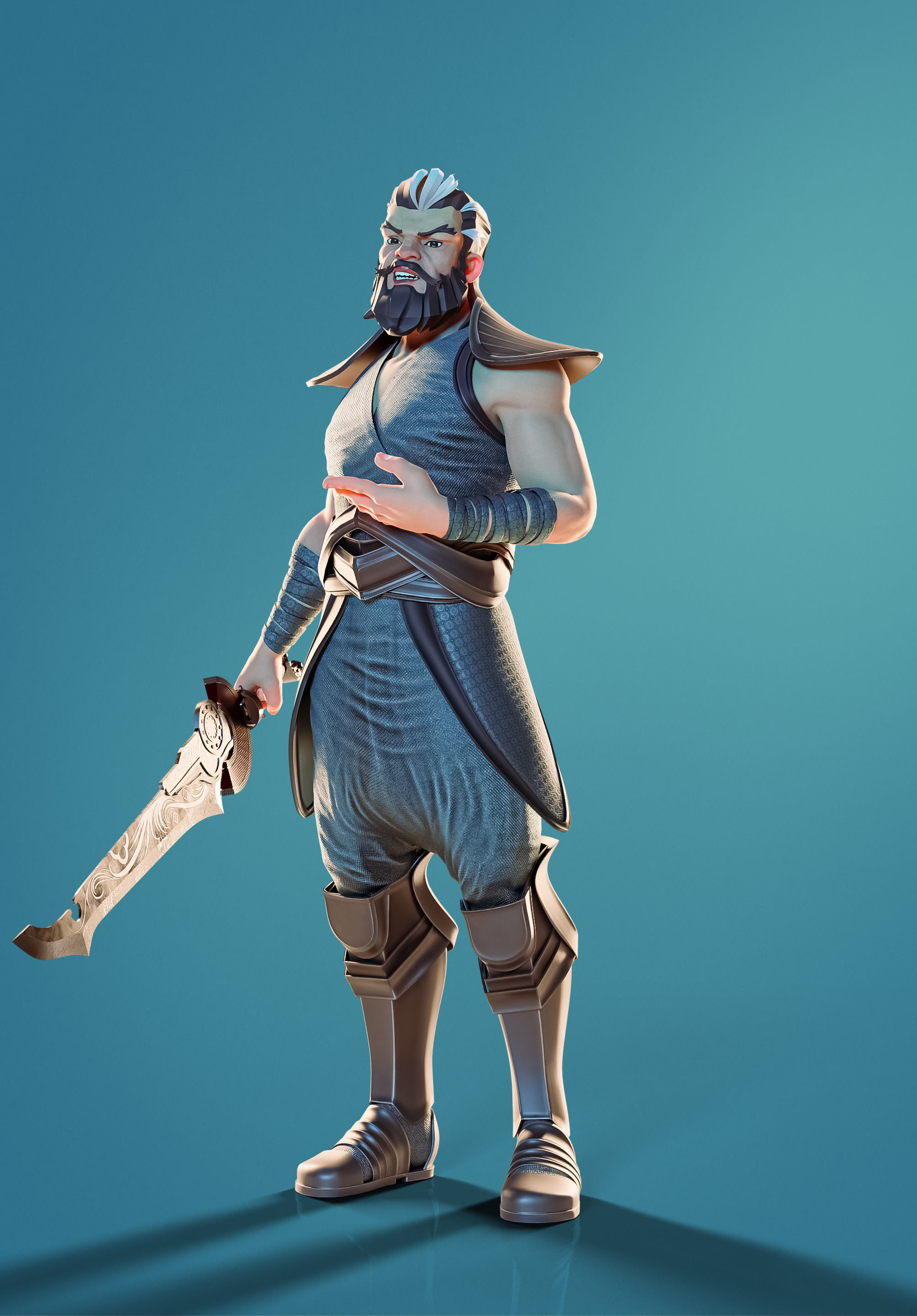 3D model 3D Stylized Male Character Warrior - Armored - Rigged VR / AR ...