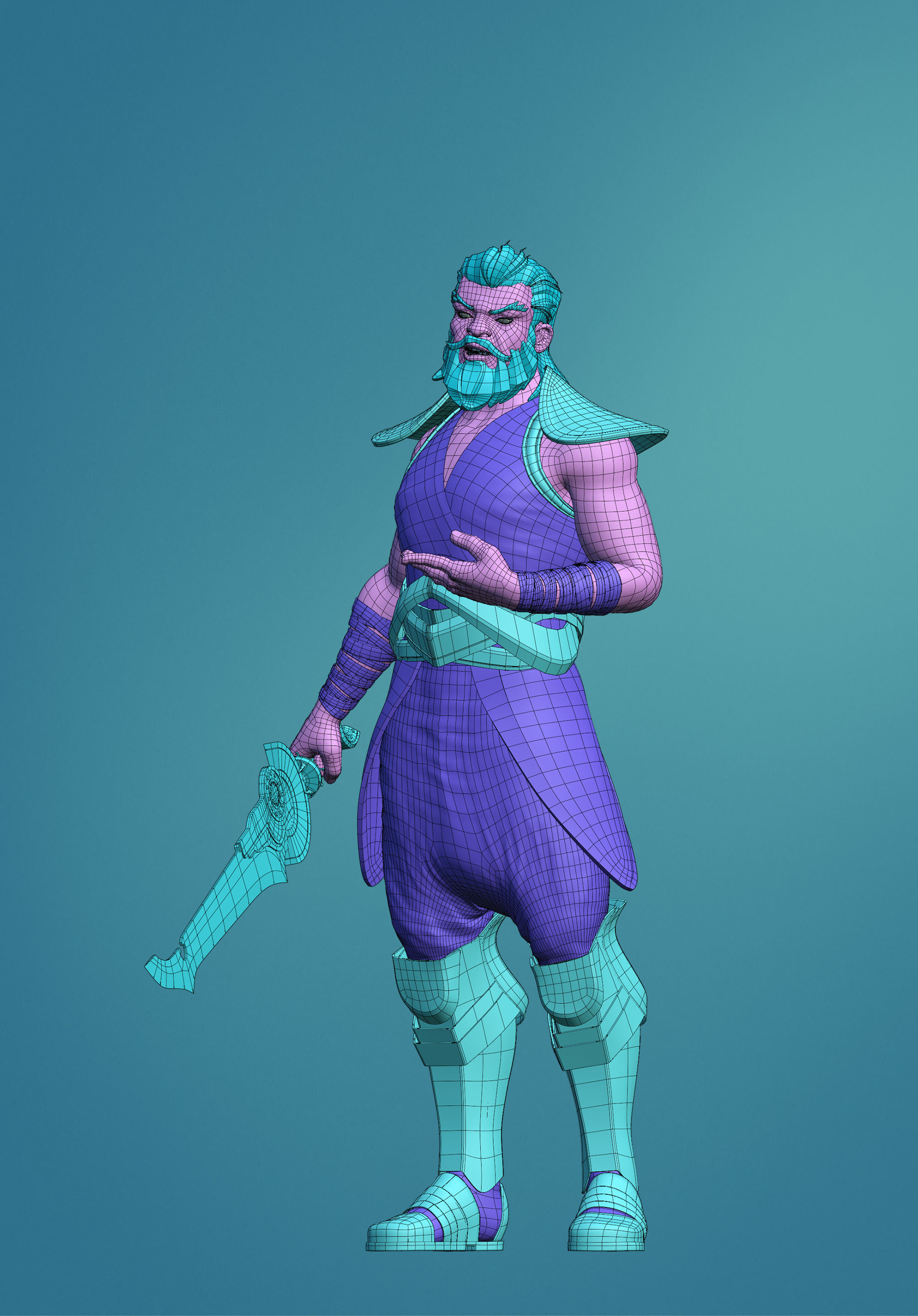 3D model 3D Stylized Male Character Warrior - Armored - Rigged VR / AR ...