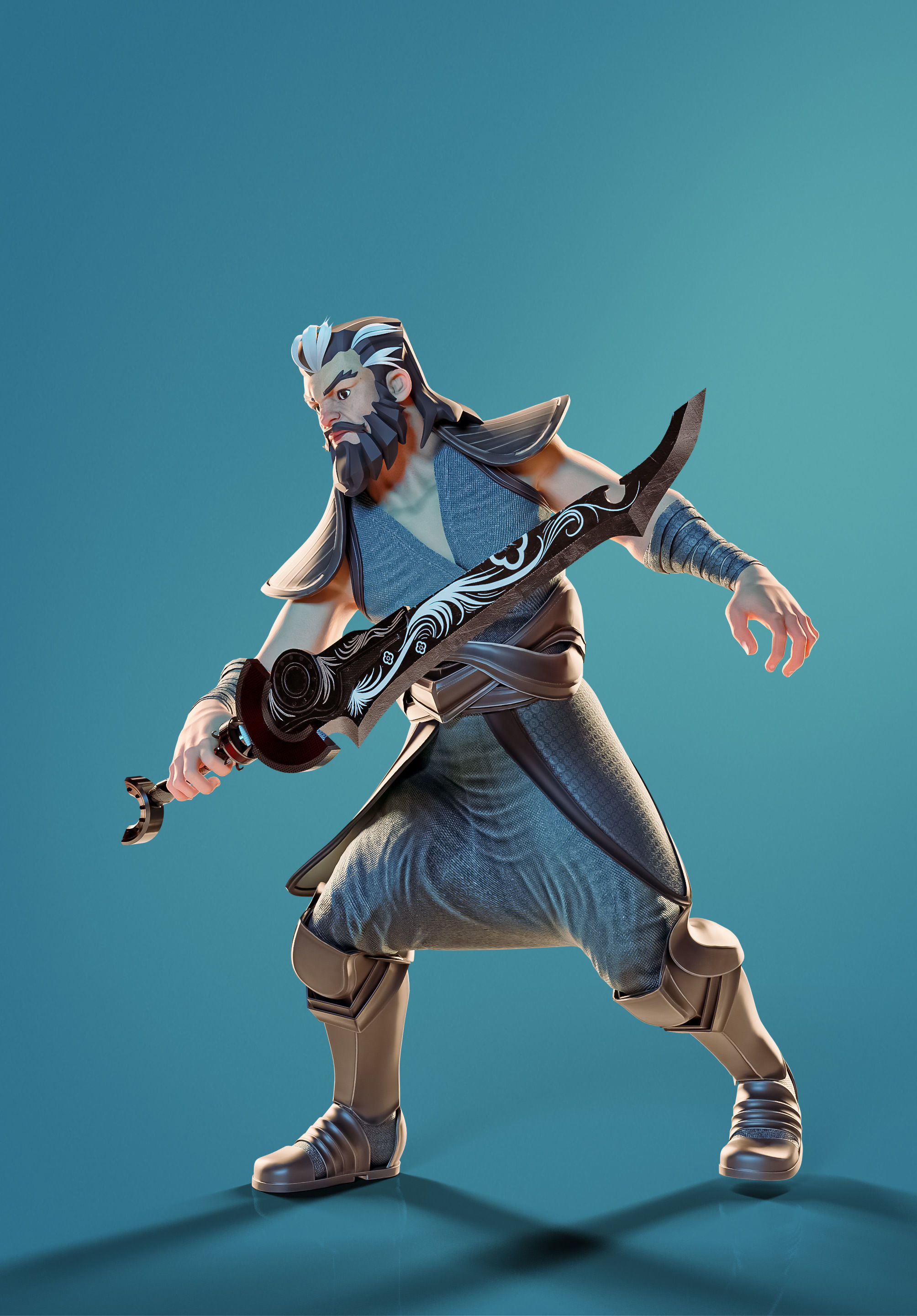 3D model 3D Stylized Male Character Warrior - Armored - Rigged VR / AR ...