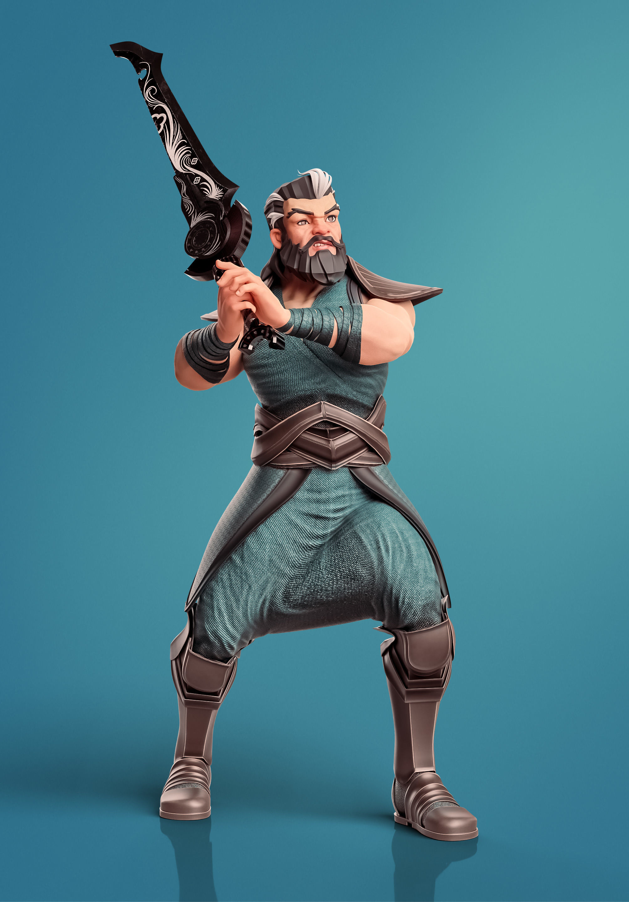 3D model 3D Stylized Male Character Warrior - Armored - Rigged VR / AR ...